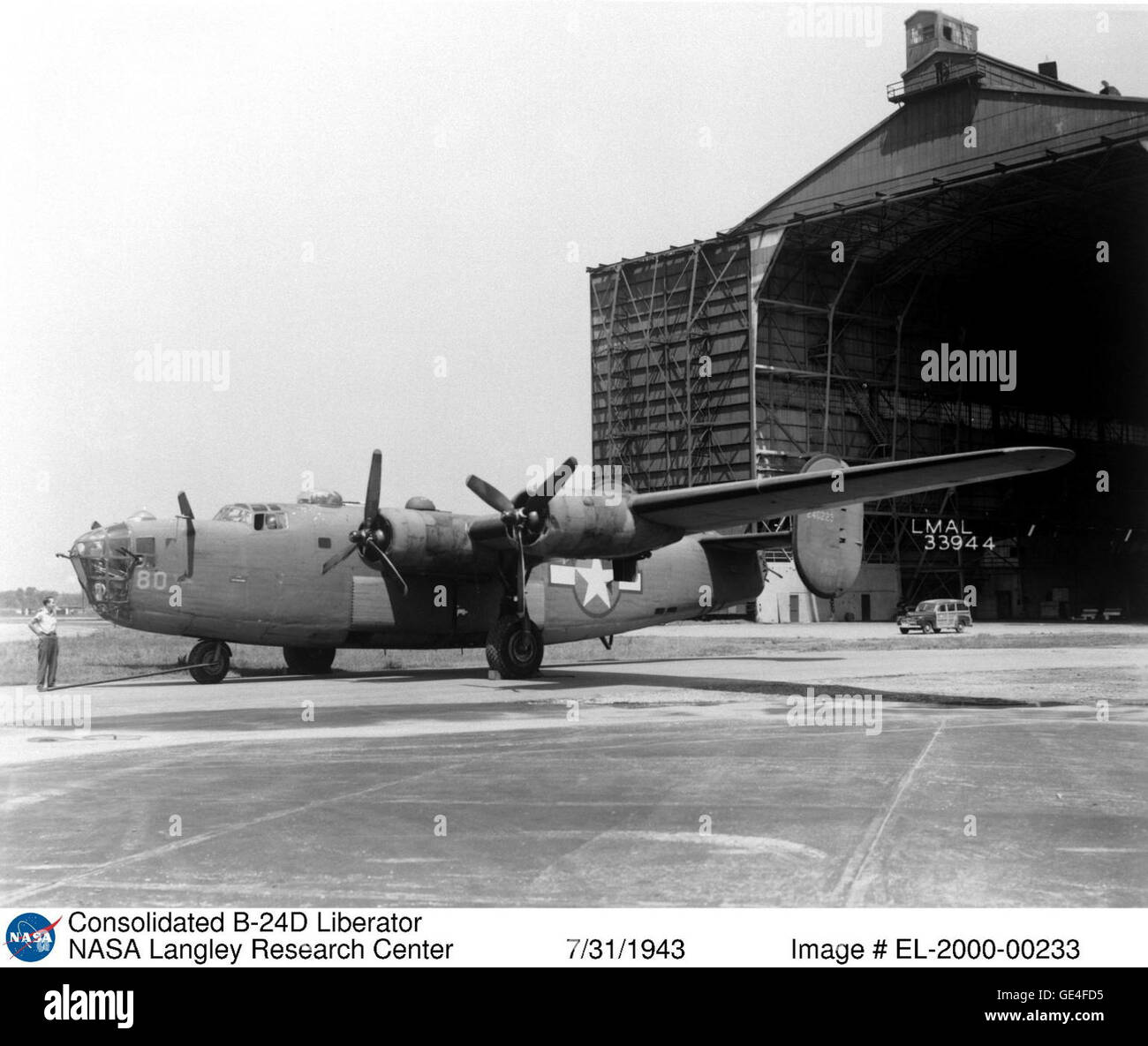 The Consolidated B-24D Liberator, a World War II-era heavy bomber ...