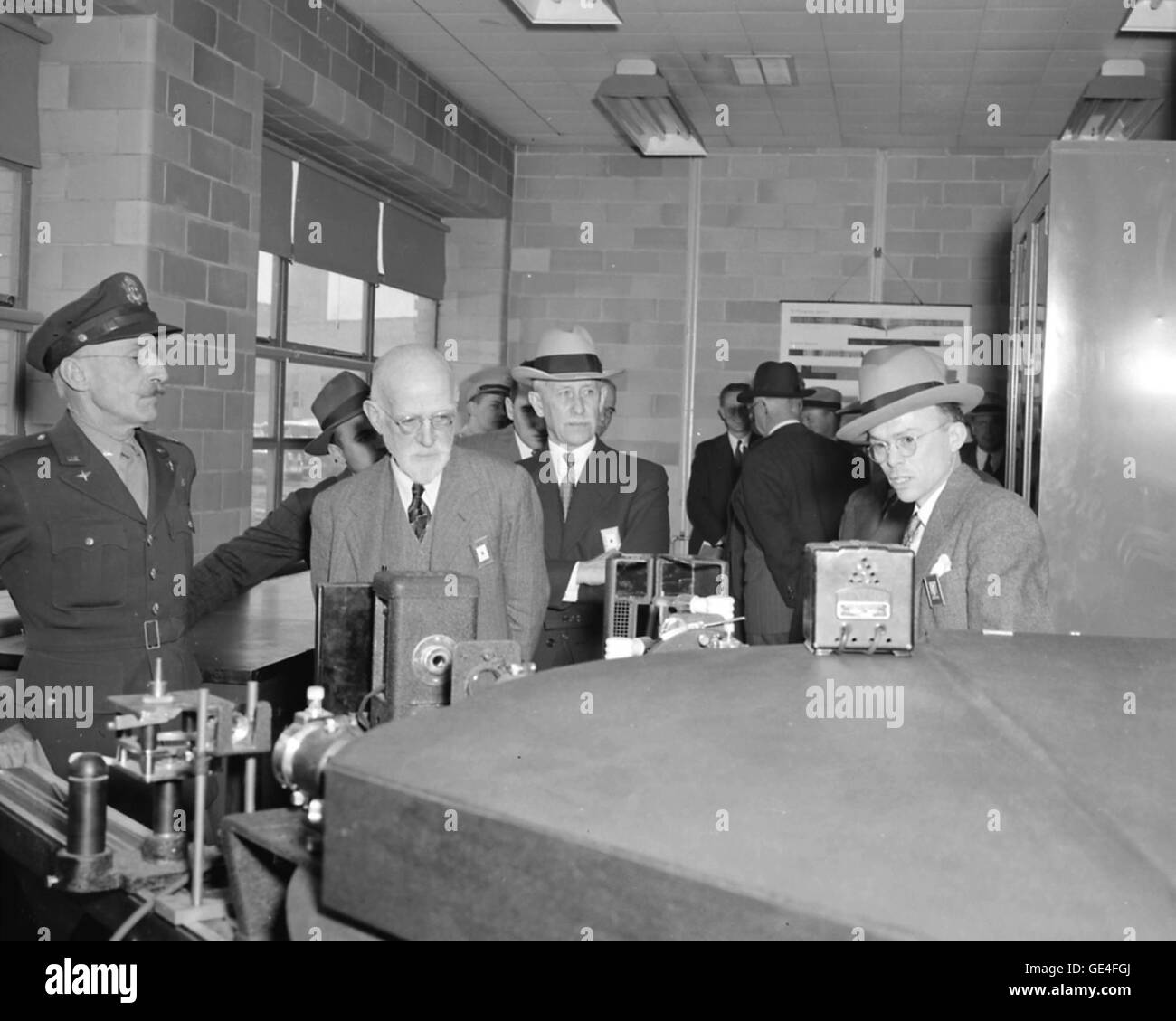 Visitors observe the Aircraft Engine Research Laboratory (AERL) during ...