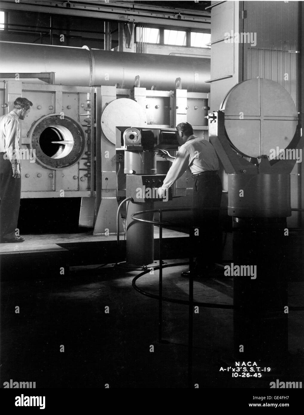 A detailed view of a Schlieren setup, typically used to visualize ...