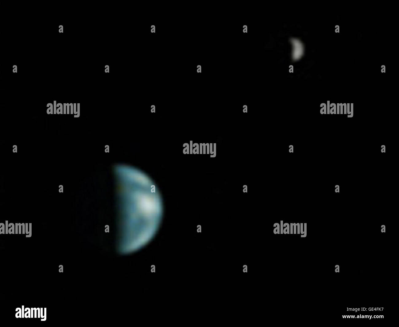 This image shows Earth and the Moon as viewed from Mars. Captured by ...