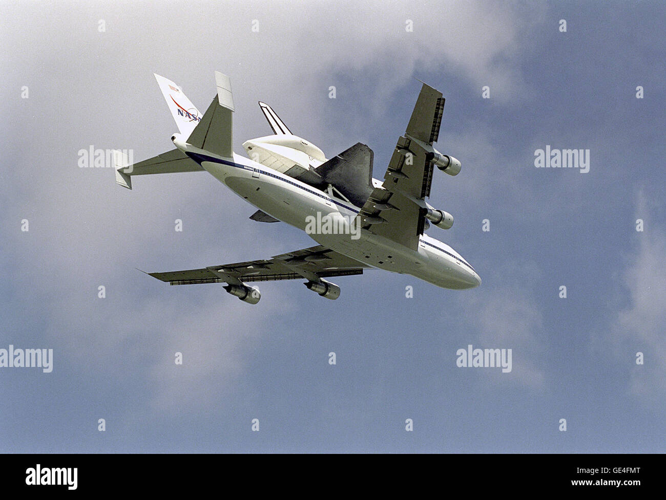Space Shuttle Endeavour, atop NASA's Boeing 747 Shuttle Carrier ...