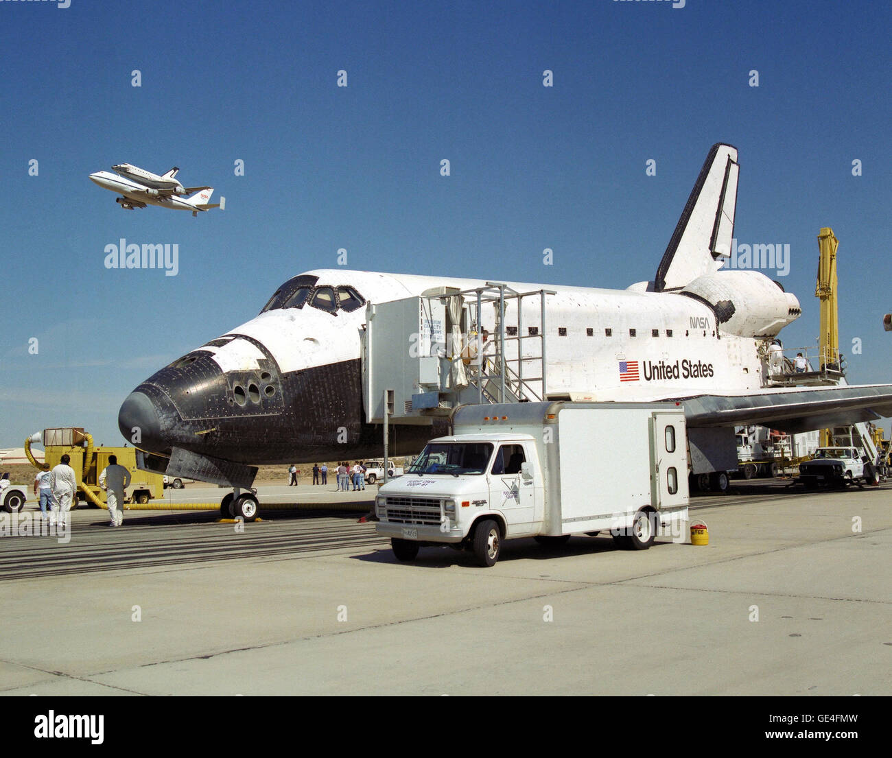 The Space Shuttle Endeavour, after completing mission STS-68, is ...