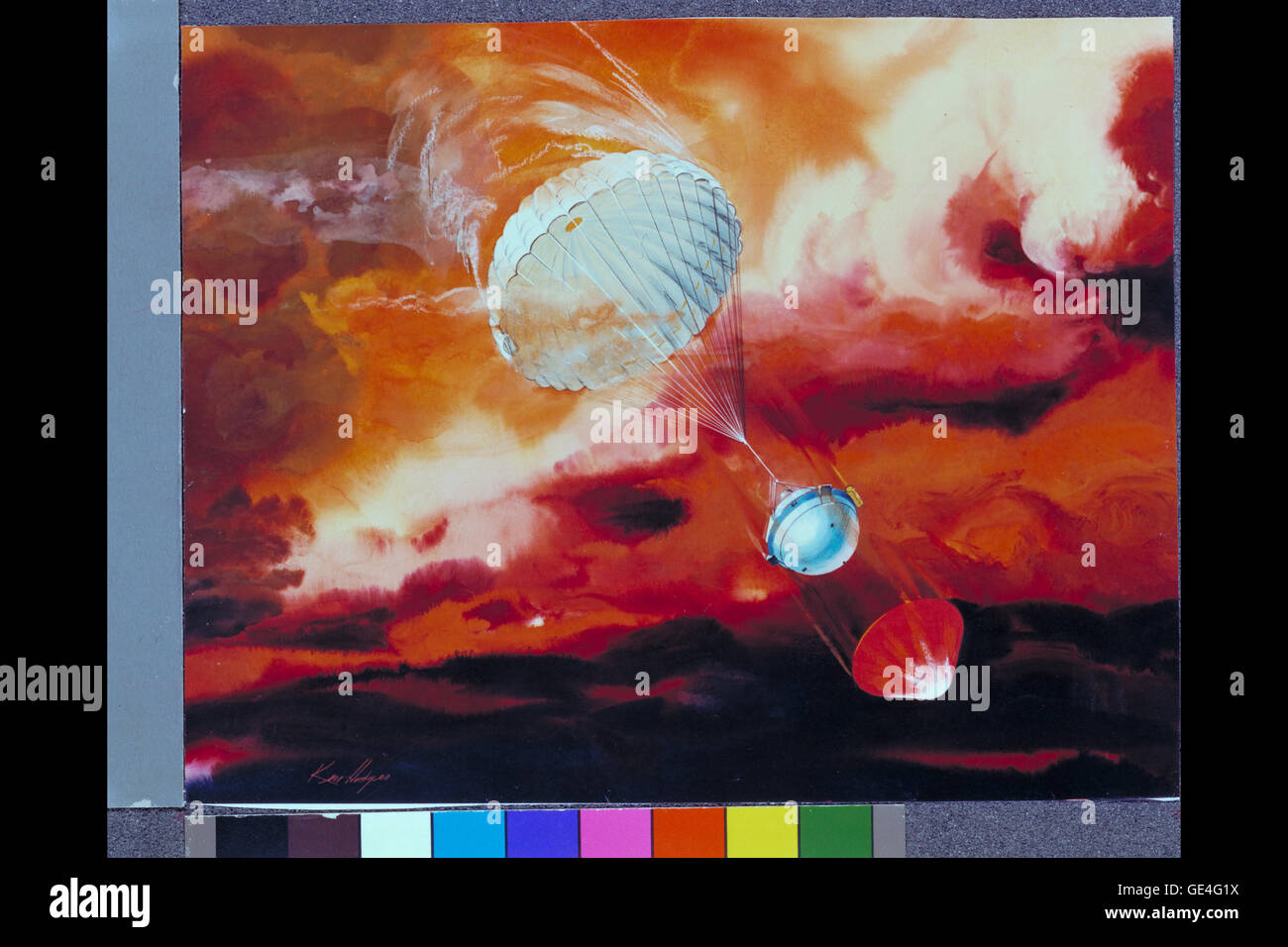 The Galileo Probe descends into Jupiter's atmosphere, capturing the ...