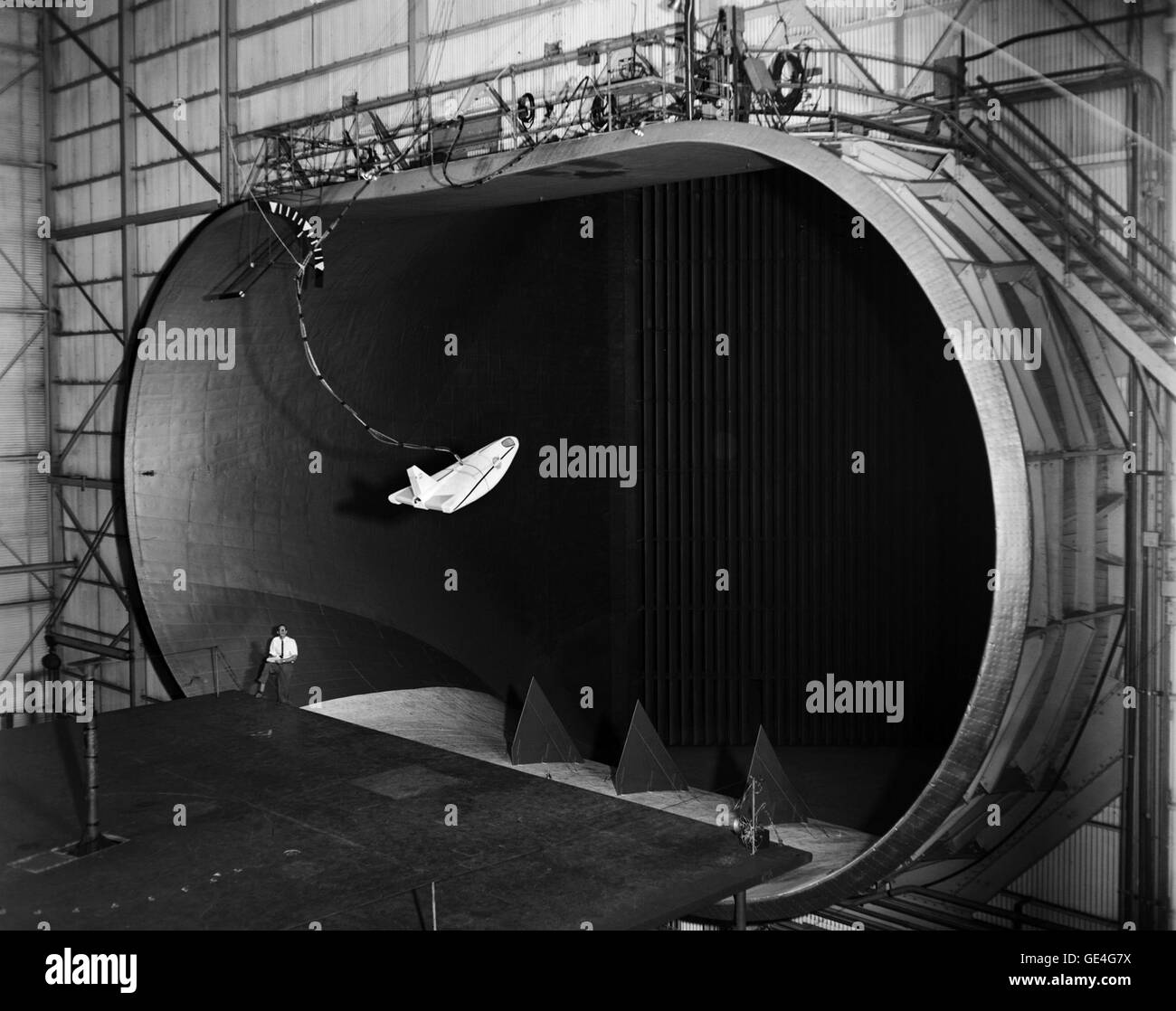 The HL-10 lifting body model is tested in NASA's Full Scale Tunnel in ...