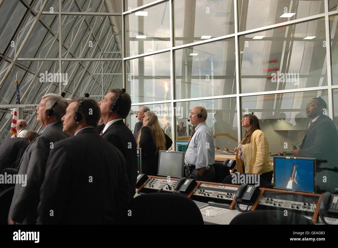 This photo shows the interior of NASA's Launch Control Center, where ...