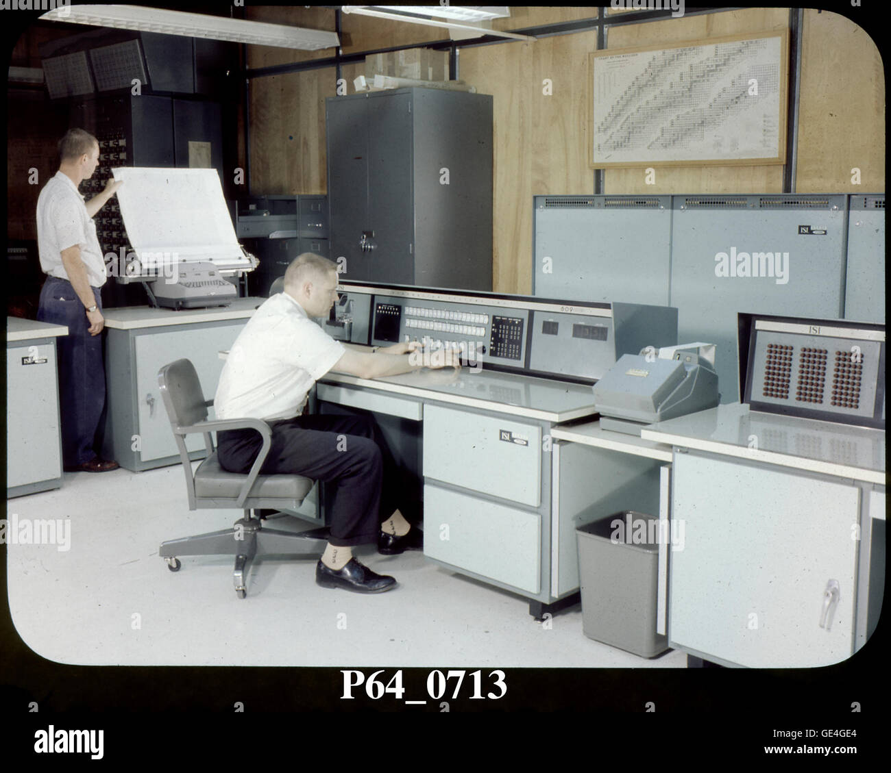 The experiment control room, located directly below the reactor control ...