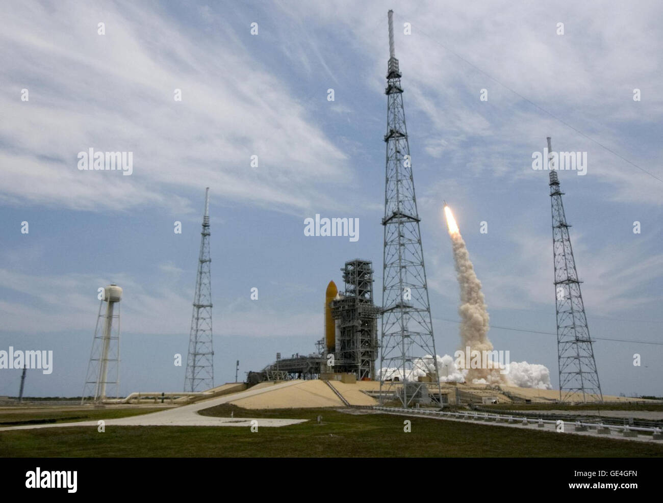 The Space Shuttle Atlantis is launched into space, as part of NASA's ...