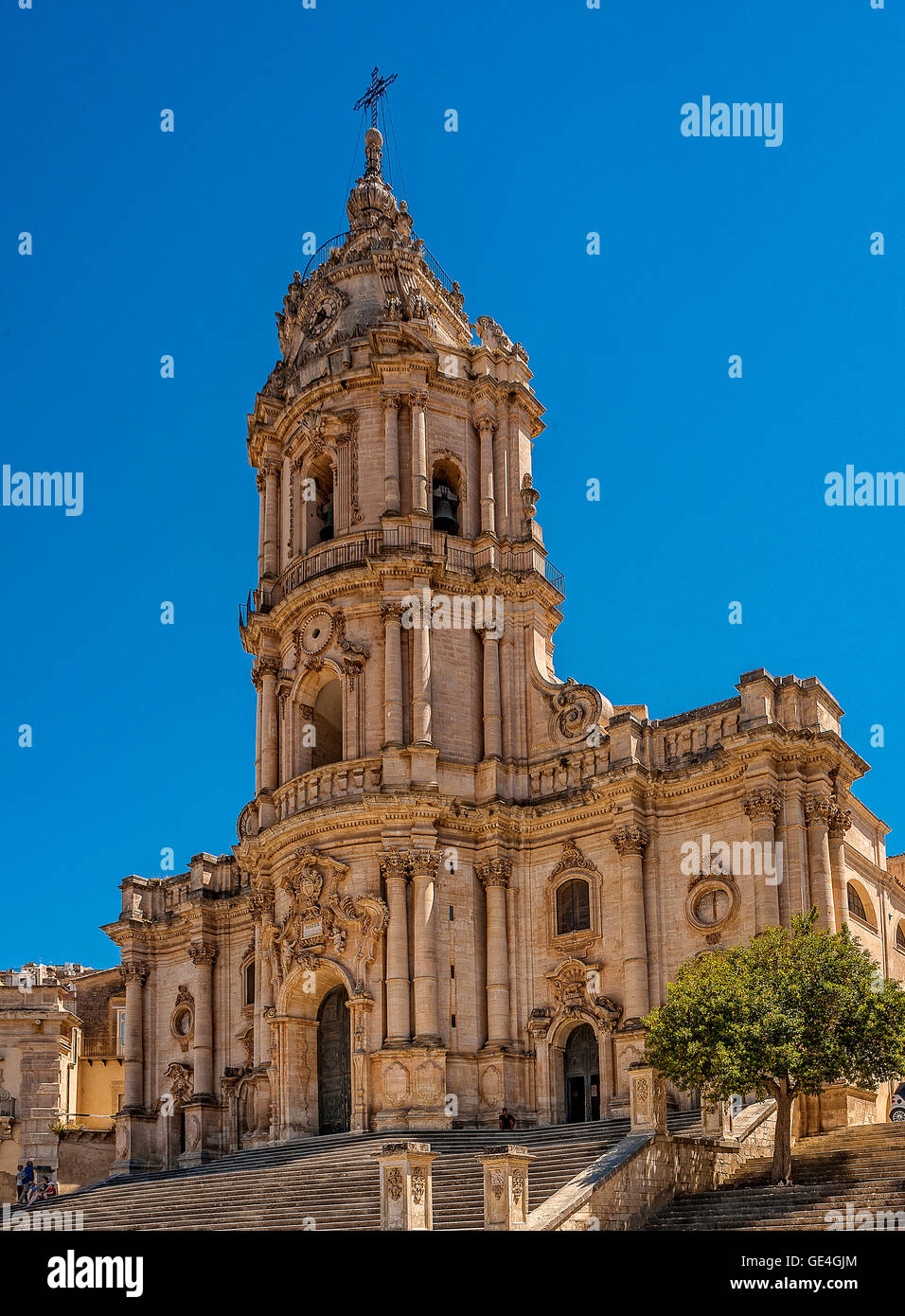 Italy Sicily Modica Mother Church of St Giorgio Cathedral Stock Photo ...