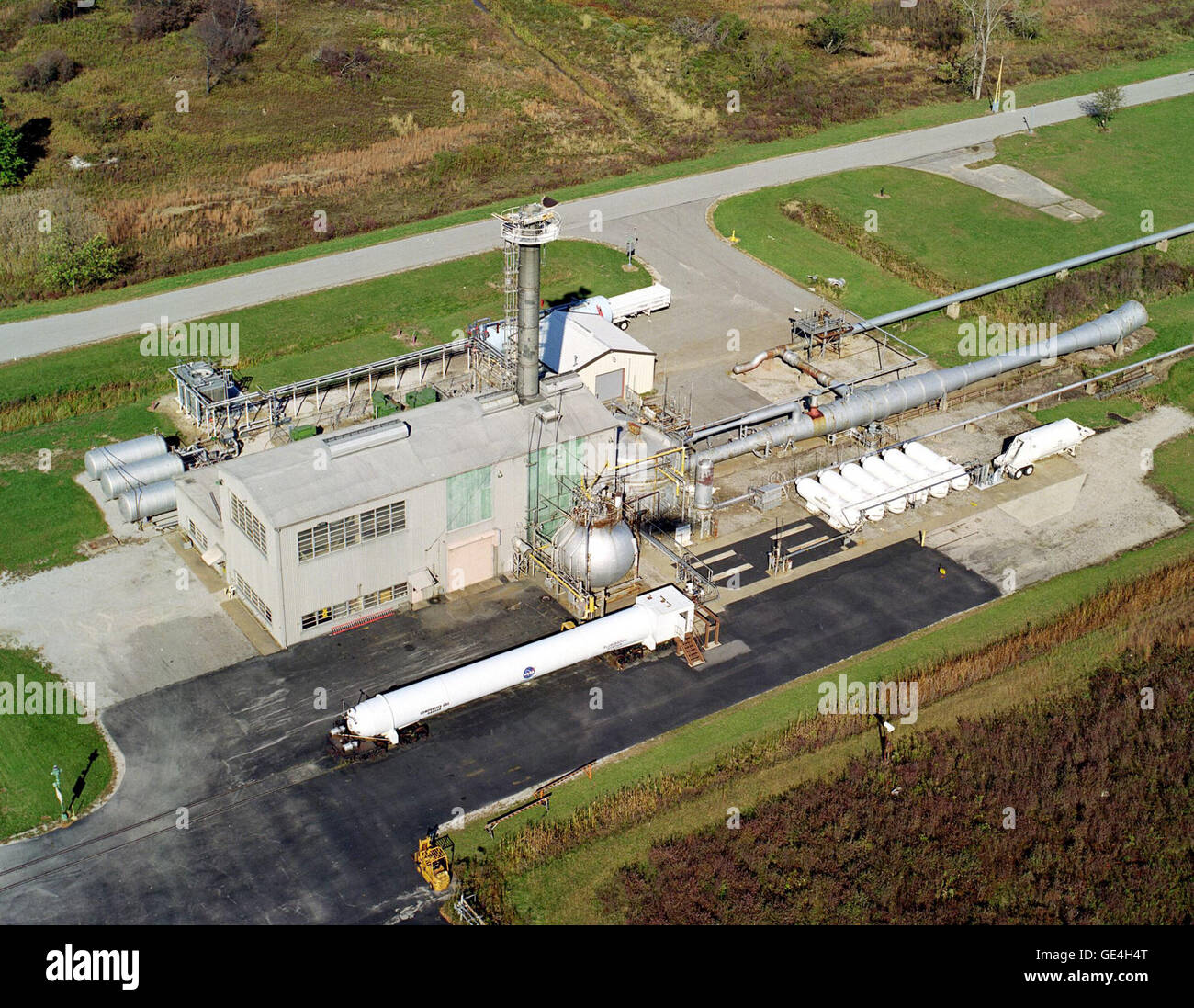 This aerial photo of NASA's Hypersonic Tunnel Facility (HTF) shows its ...