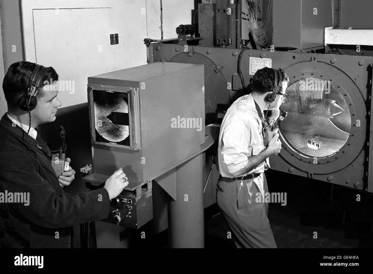 This image presents small-scale supersonic wind tunnels, used for ...