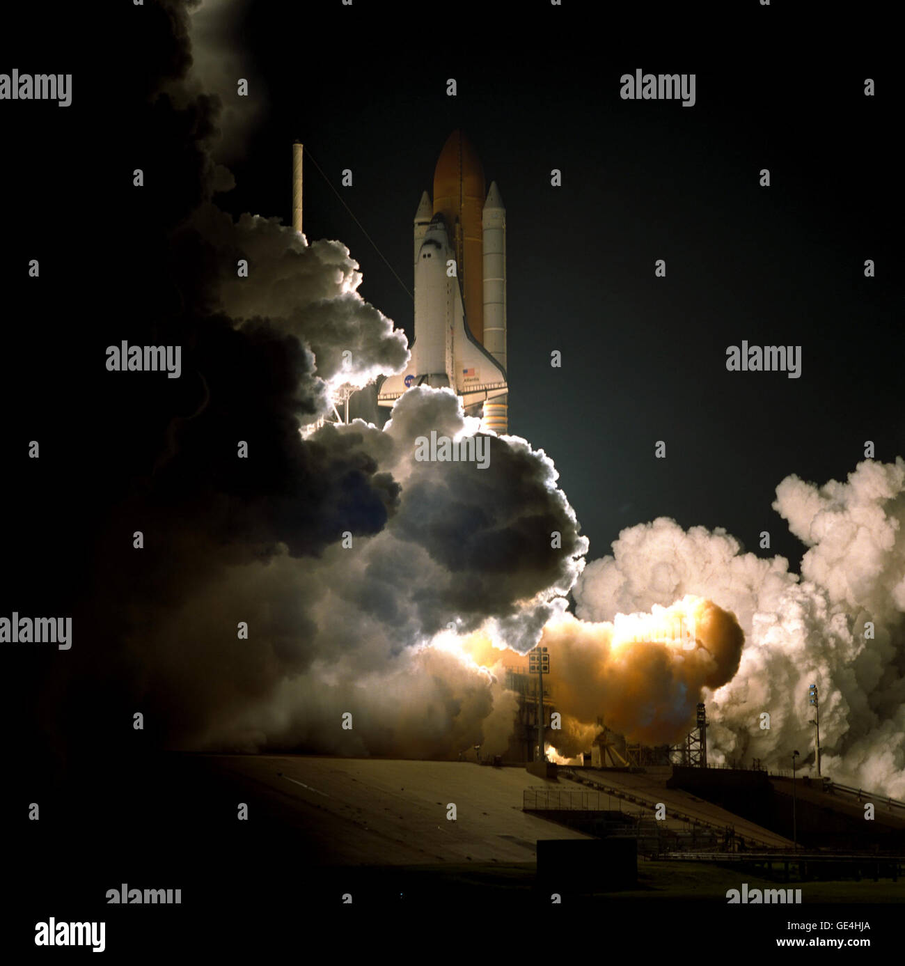 This image captures the launch of the STS-104 Space Shuttle mission ...