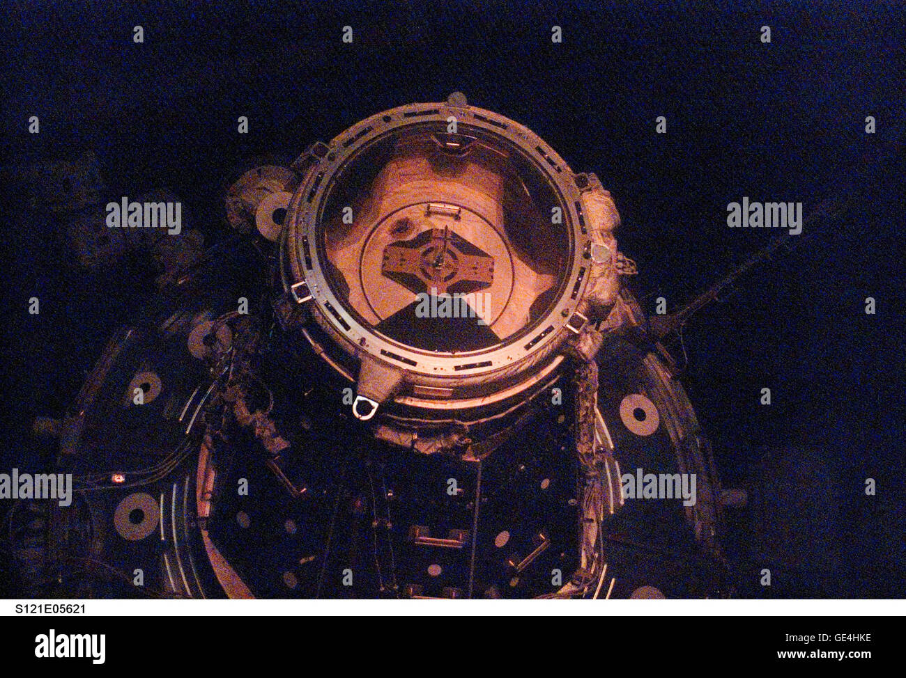 This image captures the moment of the STS-121 mission’s docking with ...