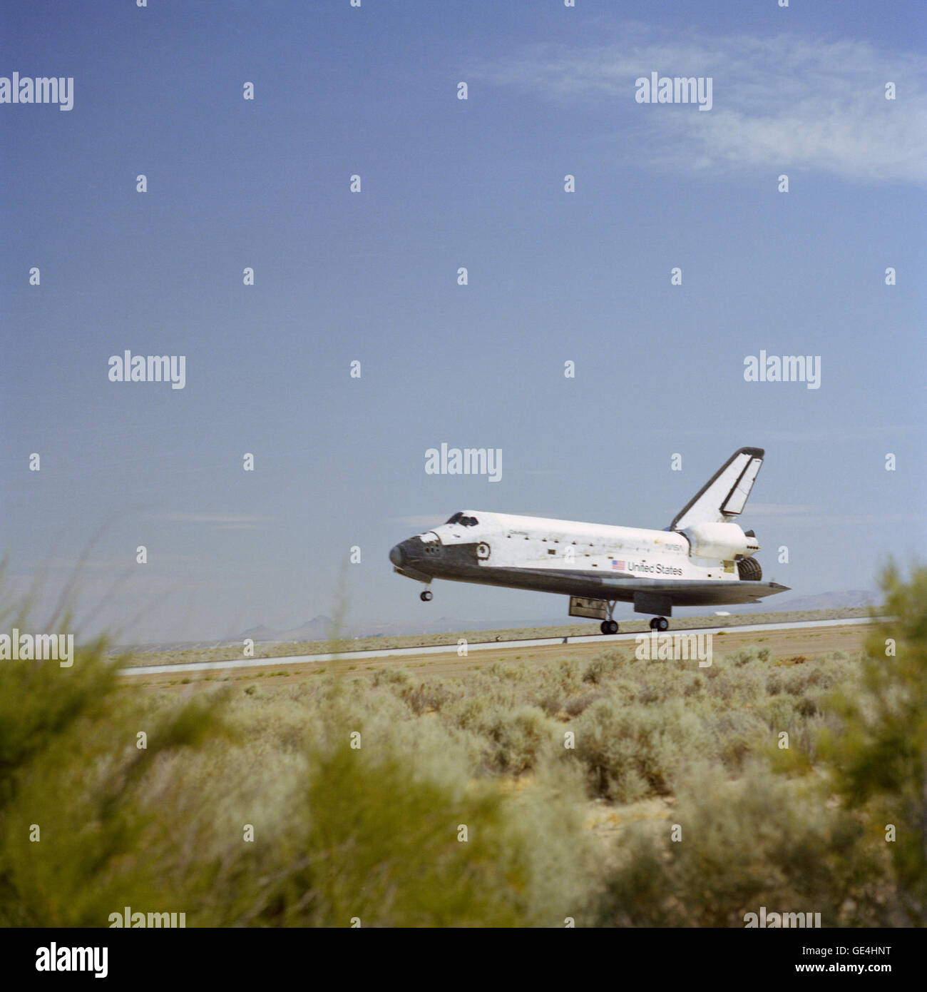 On July 4, 1982, the Space Shuttle Columbia landed at Edwards Air Force ...
