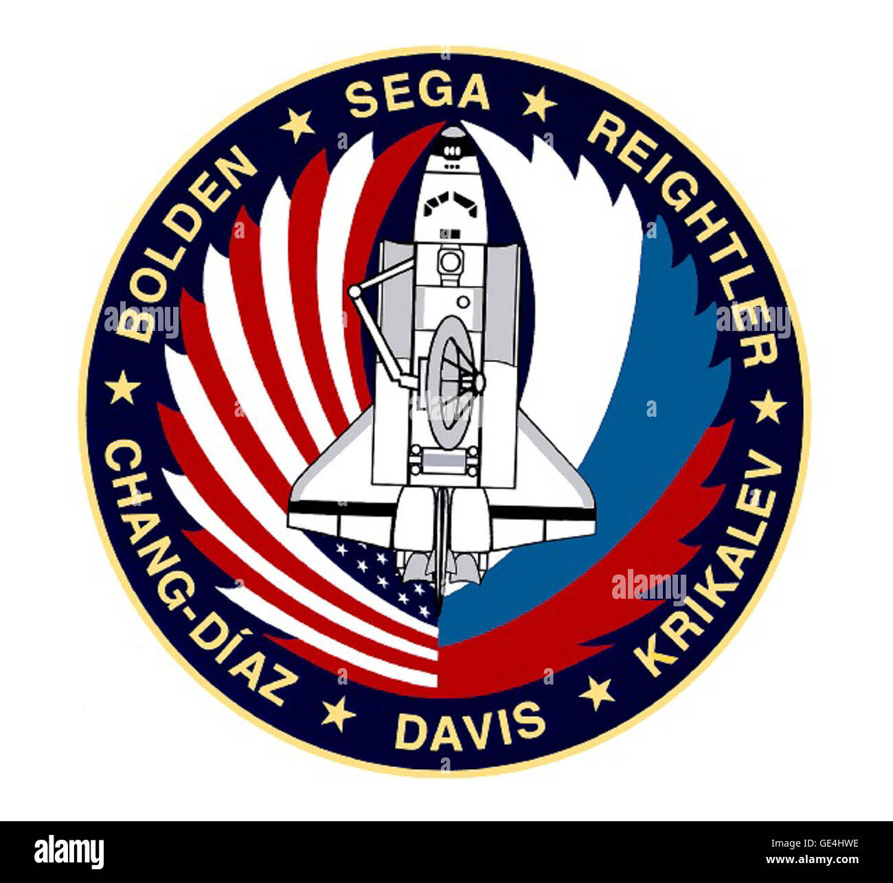 A photo of the STS-60 mission, a space shuttle flight in 1994. The ...