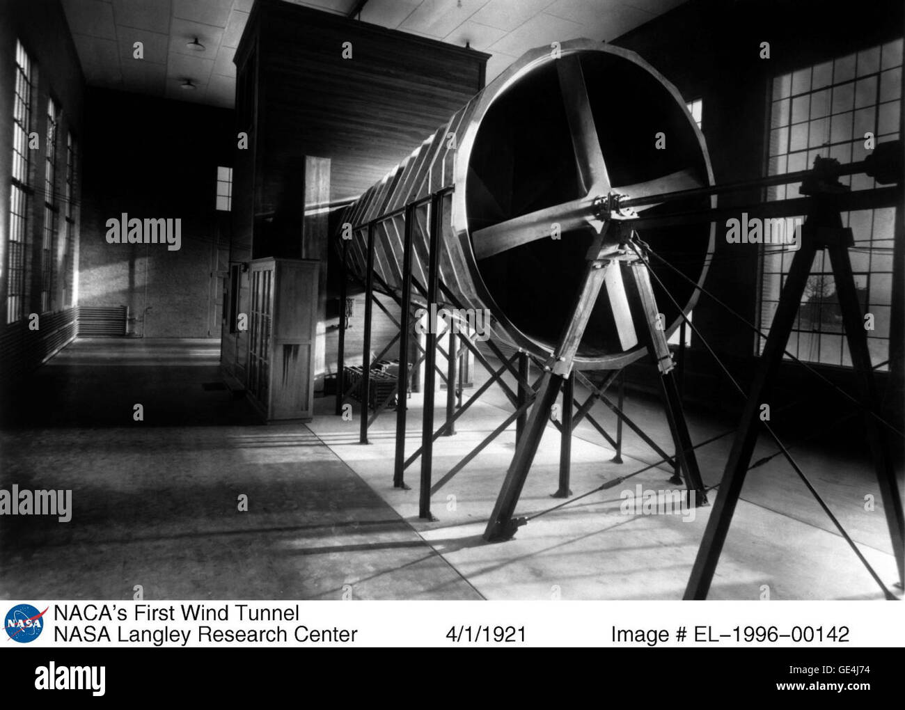 This image captures the first wind tunnel built by the National ...