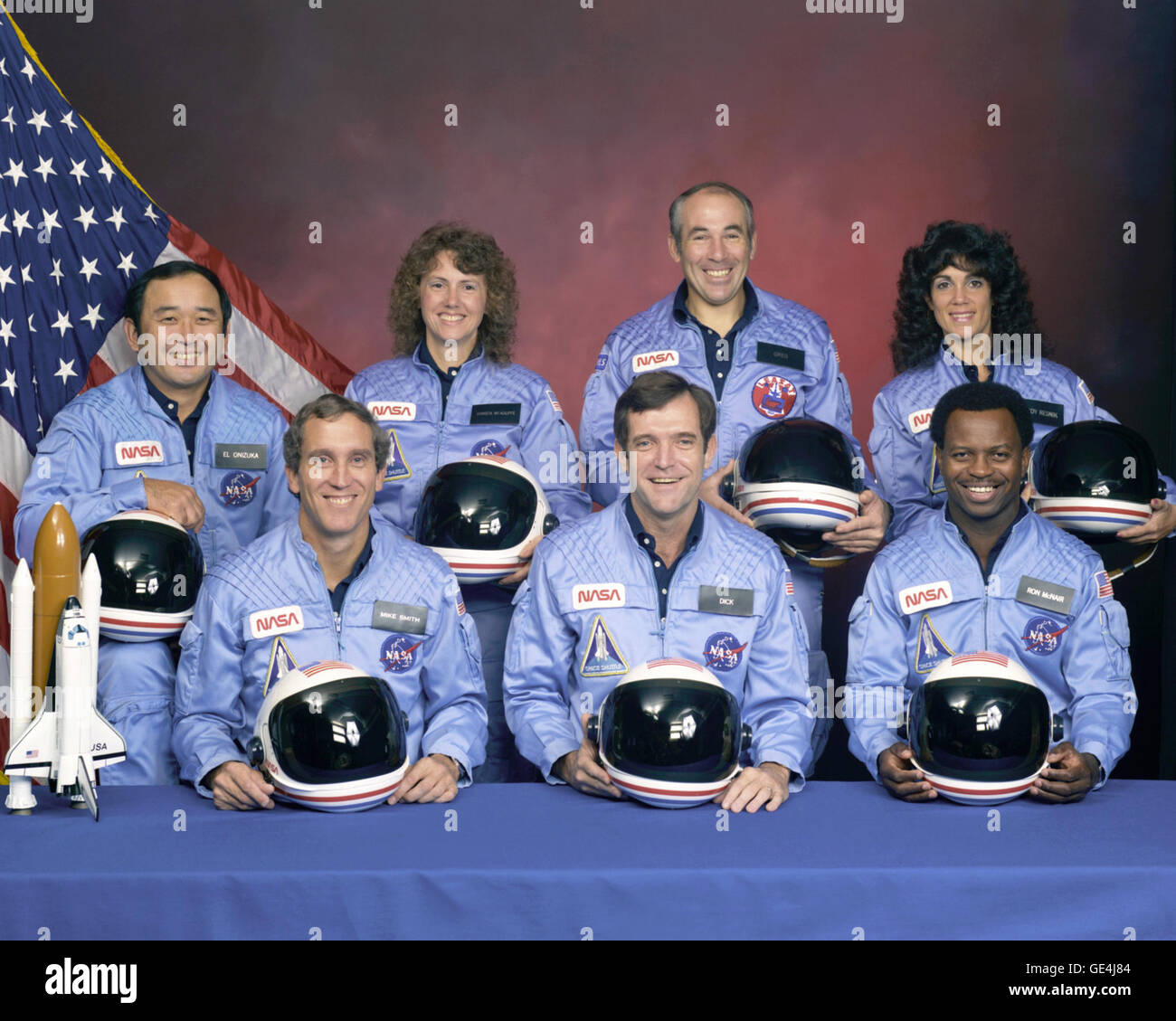 The crew of the Space Shuttle Challenger during the STS-51L mission ...