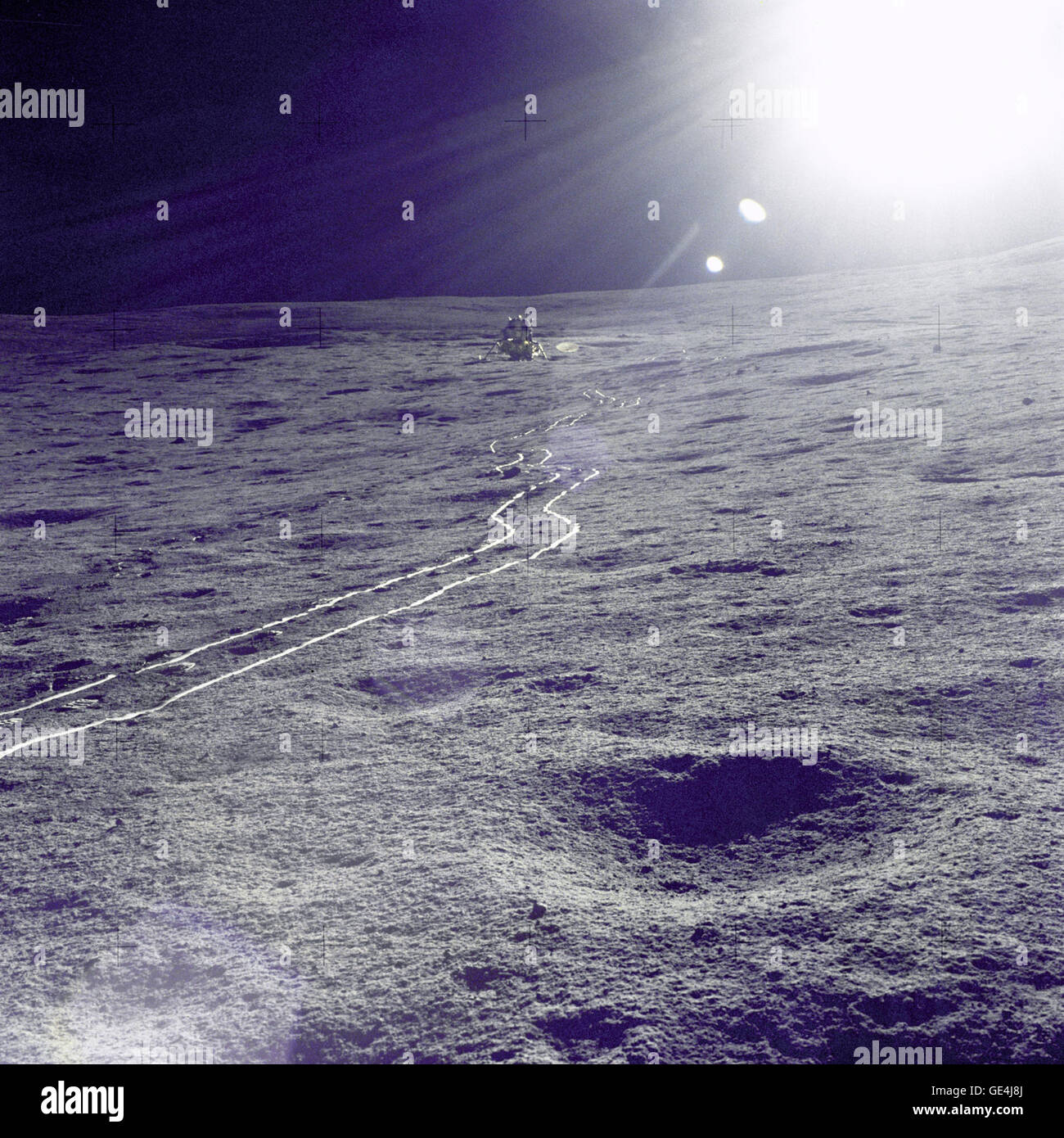 A photograph of the Apollo 14 Lunar Module 'Antares' during its first ...