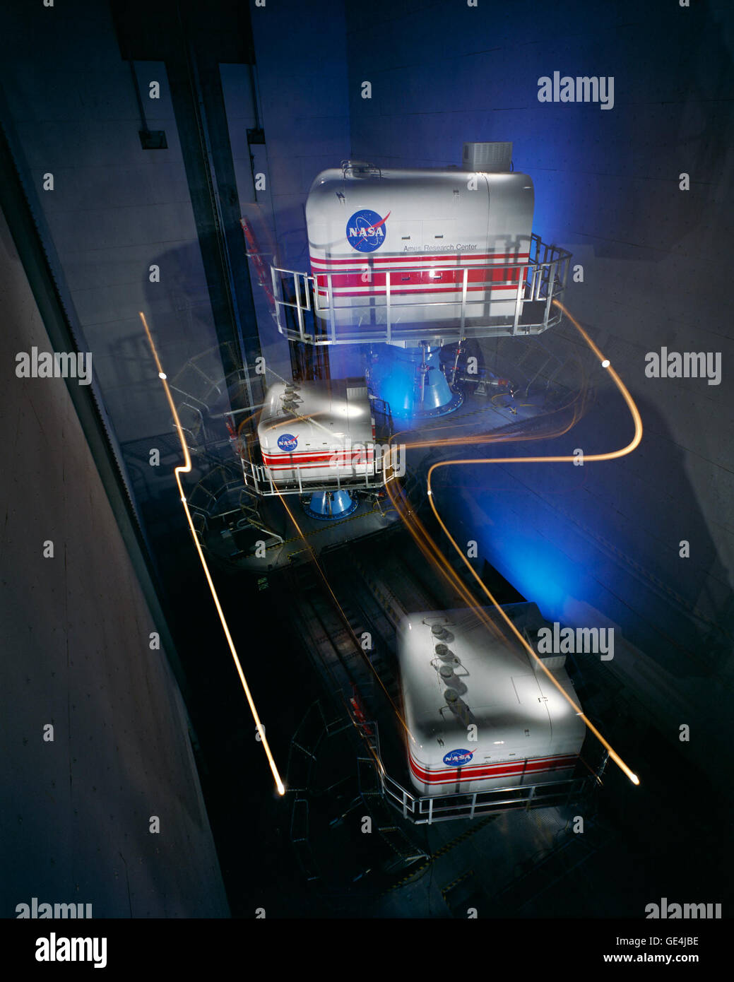 This image shows the Vertical Motion Simulator (VMS) cab in motion at ...