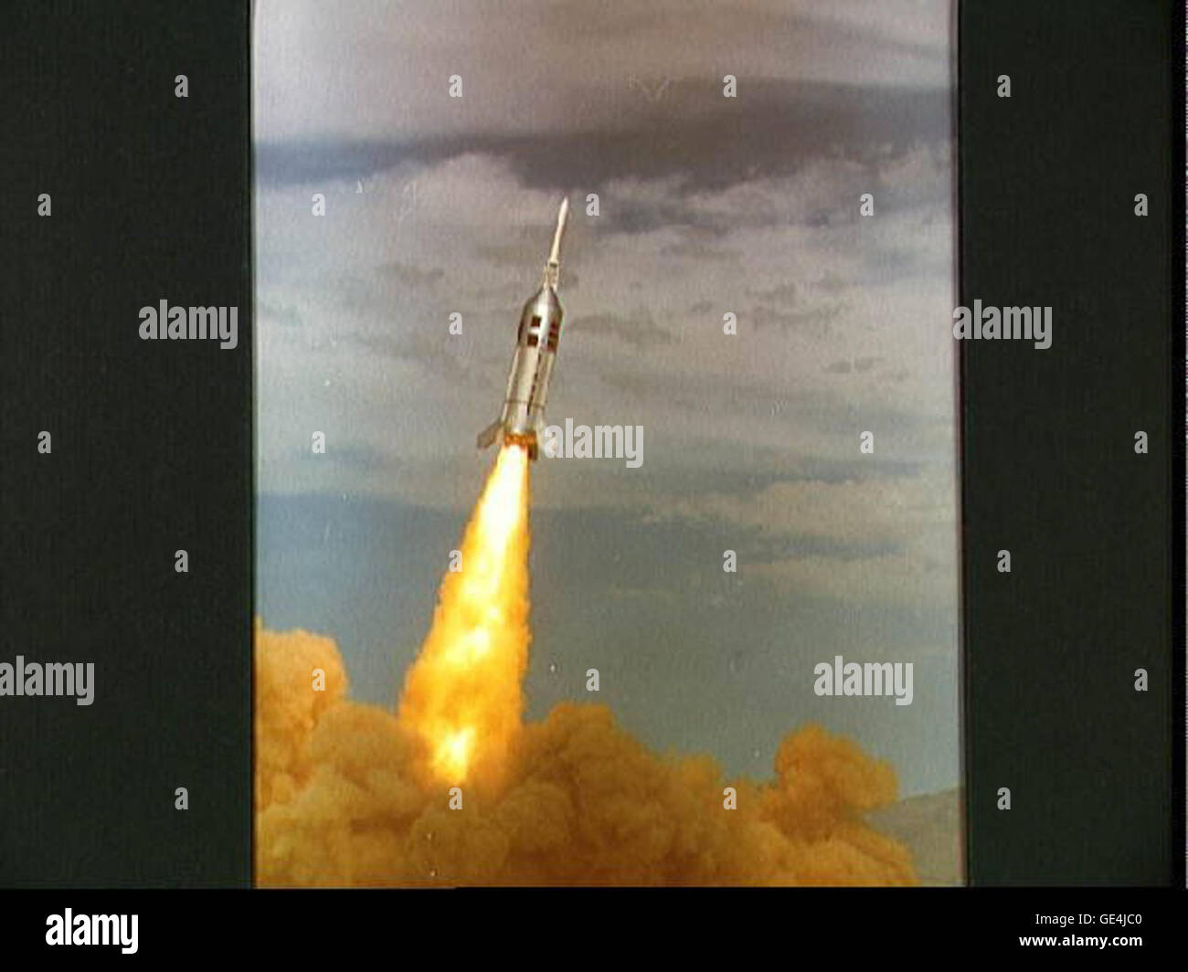This photograph captures the liftoff of the Little Joe II rocket, a key ...