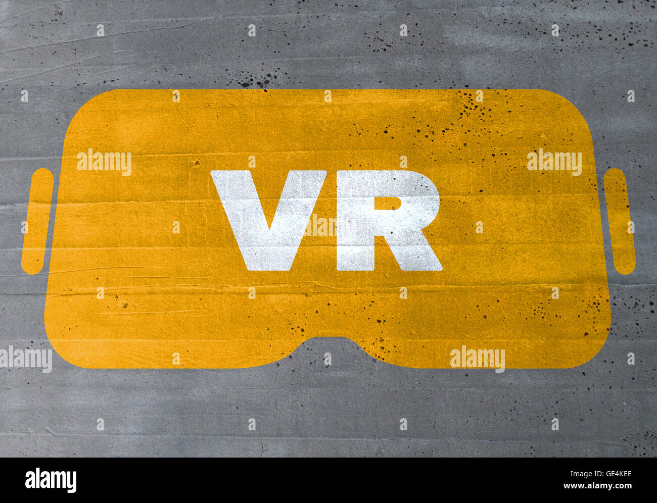 virtual reality concept on cement texture background Stock Photo - Alamy