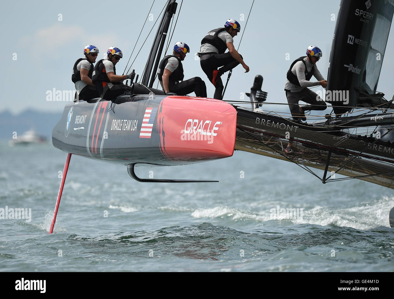 Oracle Team USA during one of the practice races on day two of the ...