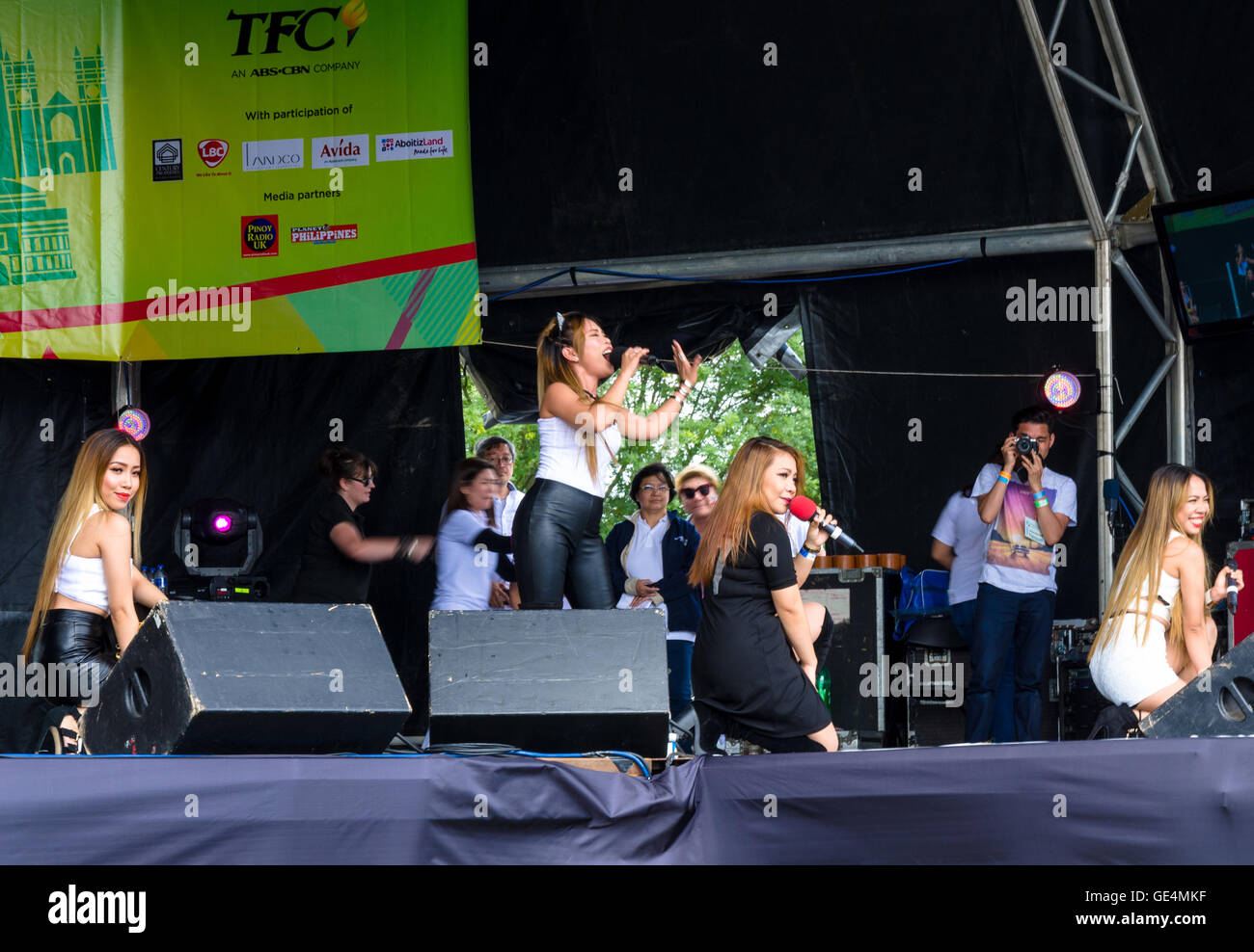 Filipino pop group Fourth Impact perform live on stage at the 2016 ...