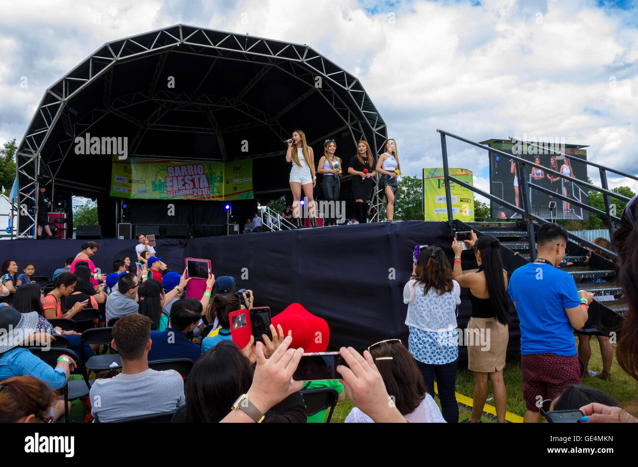 Filipino pop group Fourth Impact perform live on stage at the 2016 ...