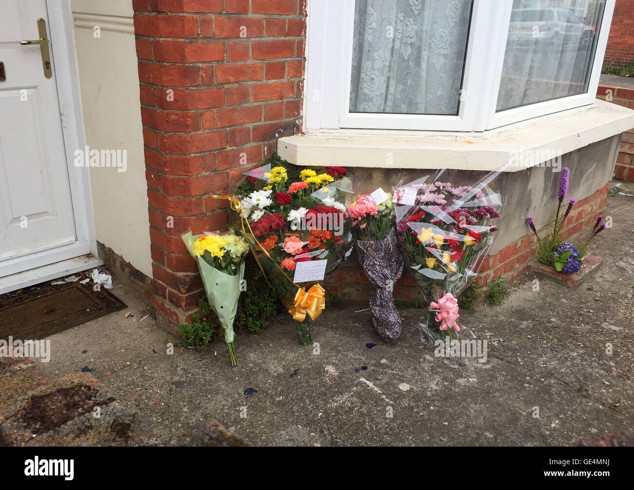Tributes outside the home of Leanne Gordon, a mother-of-three who ...