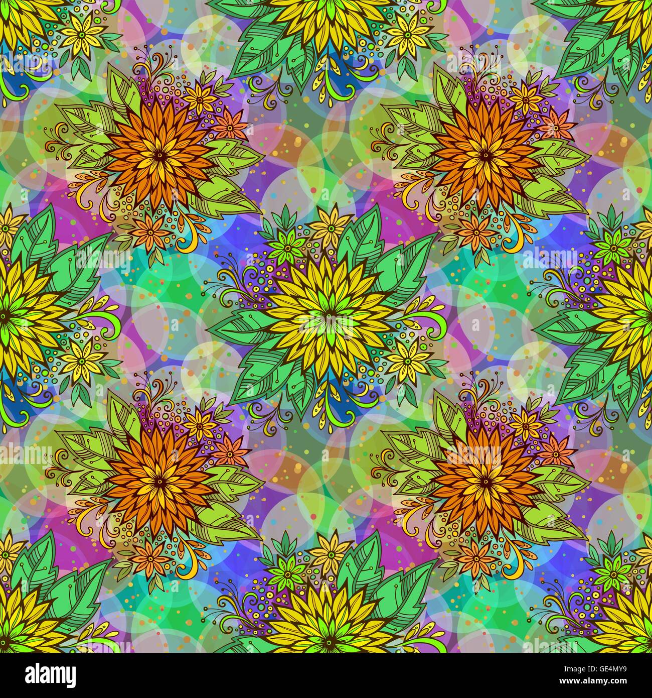 Seamless Tile Floral Pattern Stock Vector Image & Art - Alamy