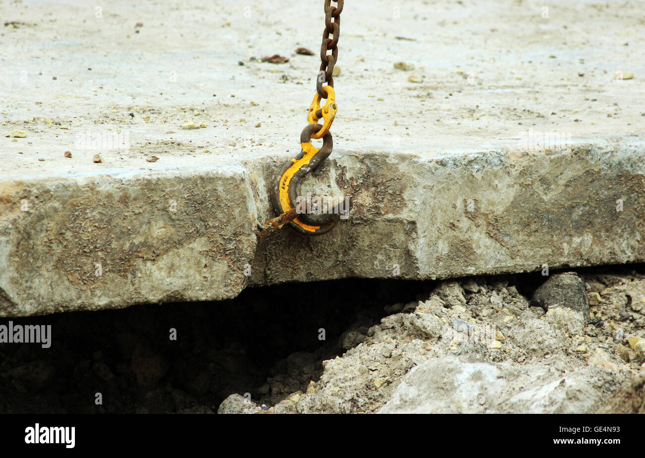 lowering the concrete slab and creating duct and protection of the ...