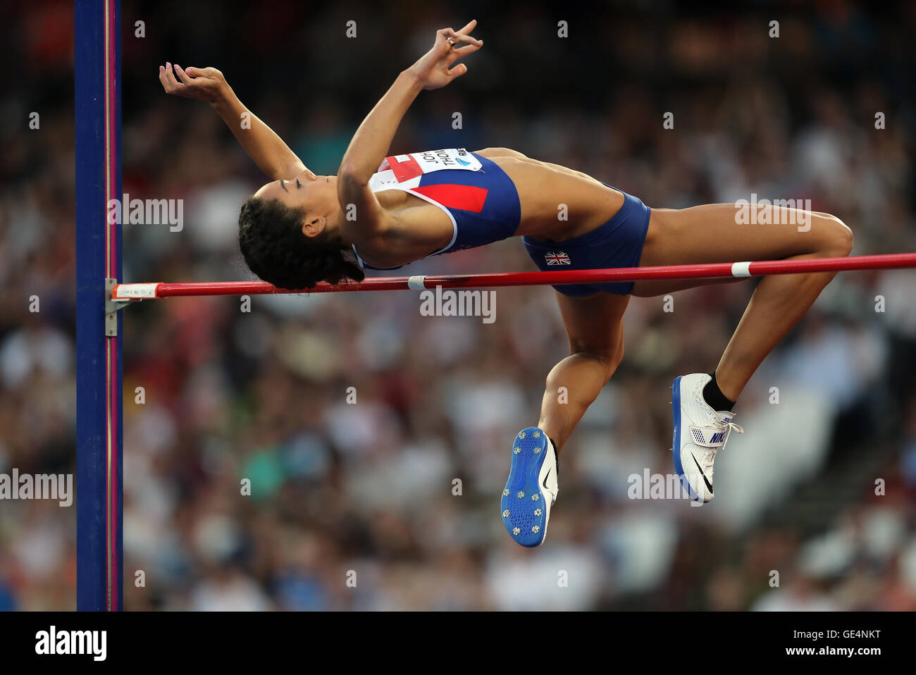 Great Britain's Katarina Johnson-Thompson in the high jump during day ...