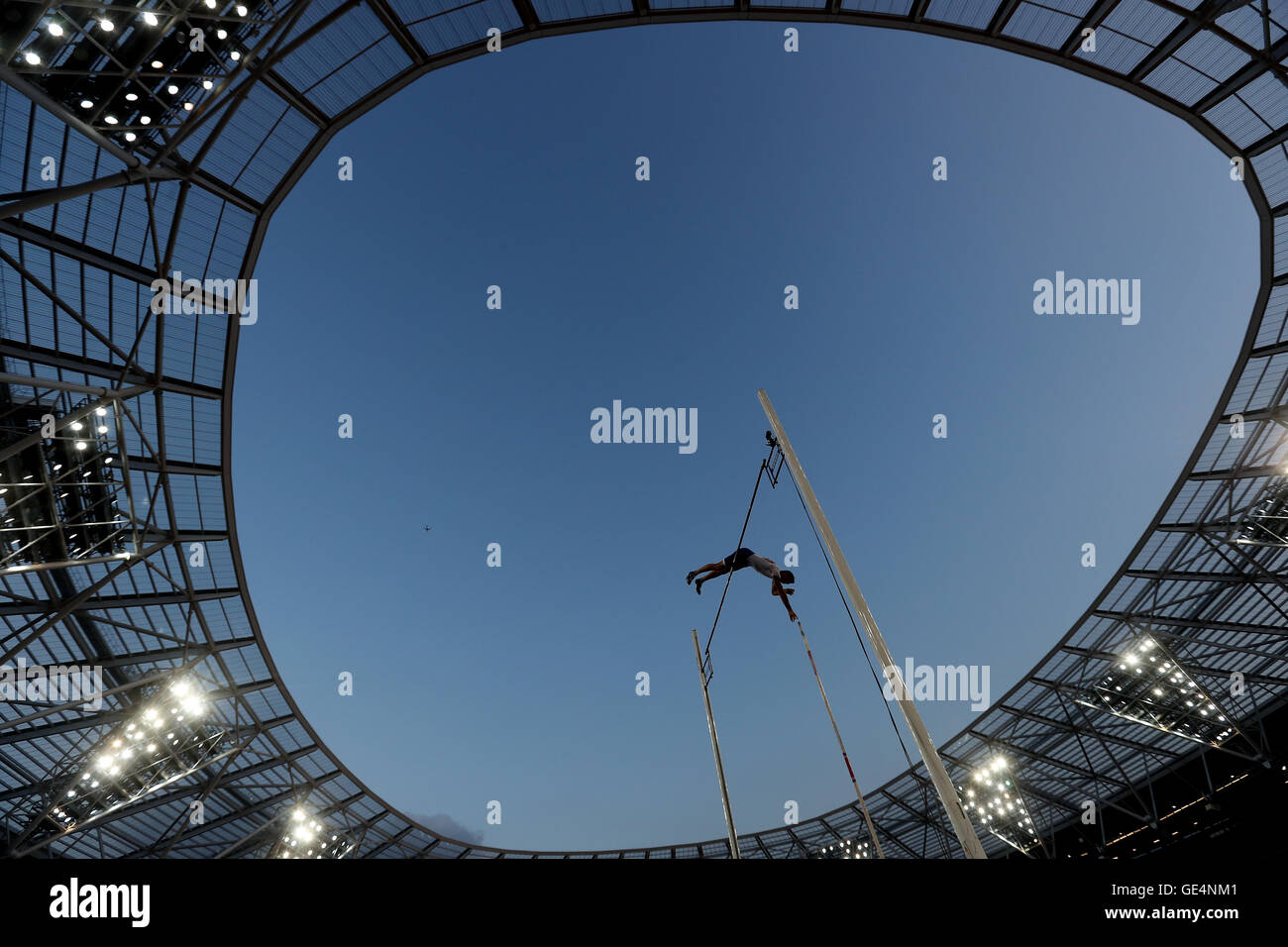 France's Renaud Lavillenie in the Pole Vault during day one of the ...