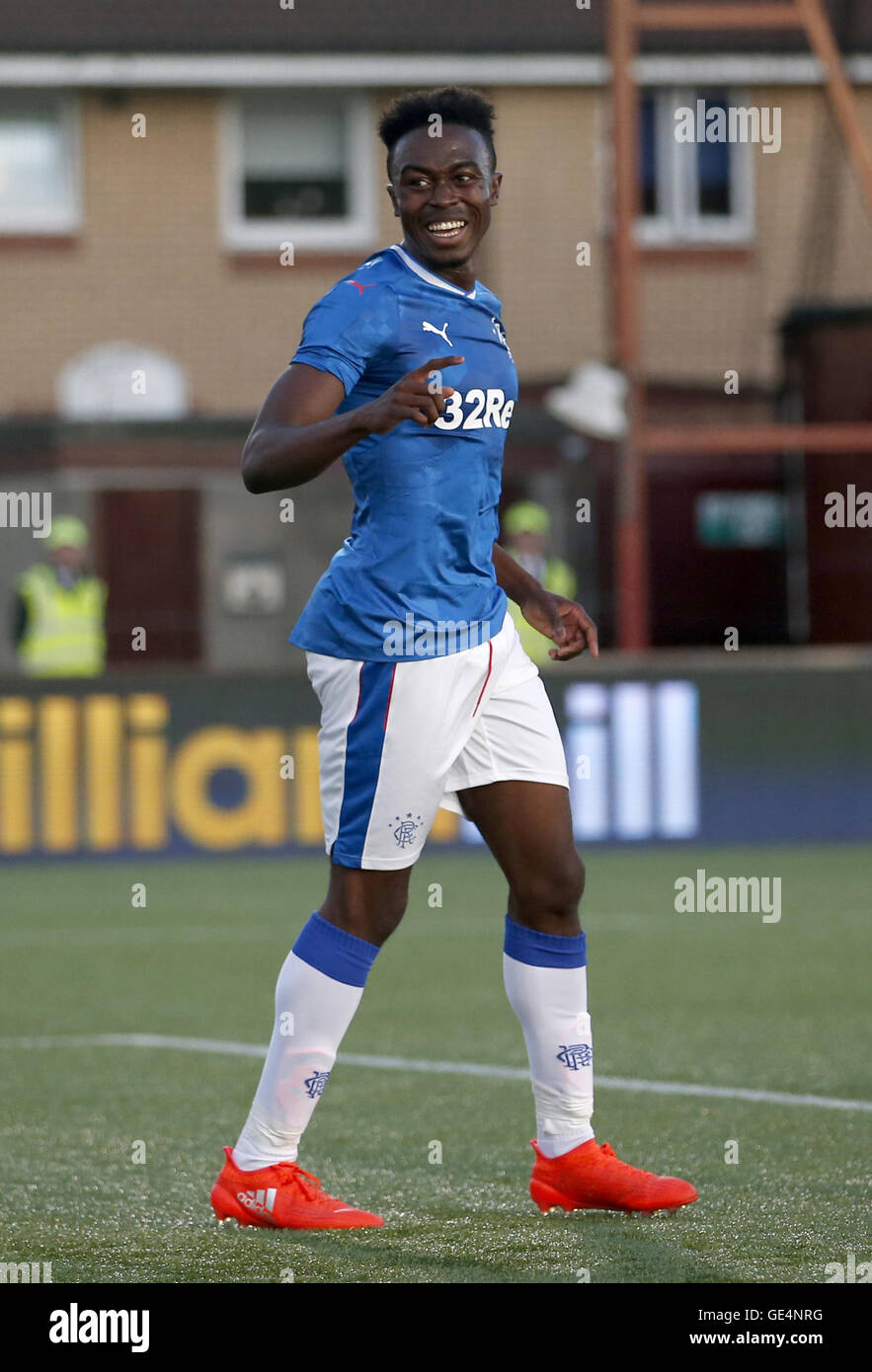 Rangers joe dodoo celebrates scoring hi-res stock photography and ...