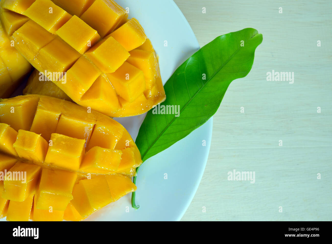 Mango with leaf hi-res stock photography and images - Alamy