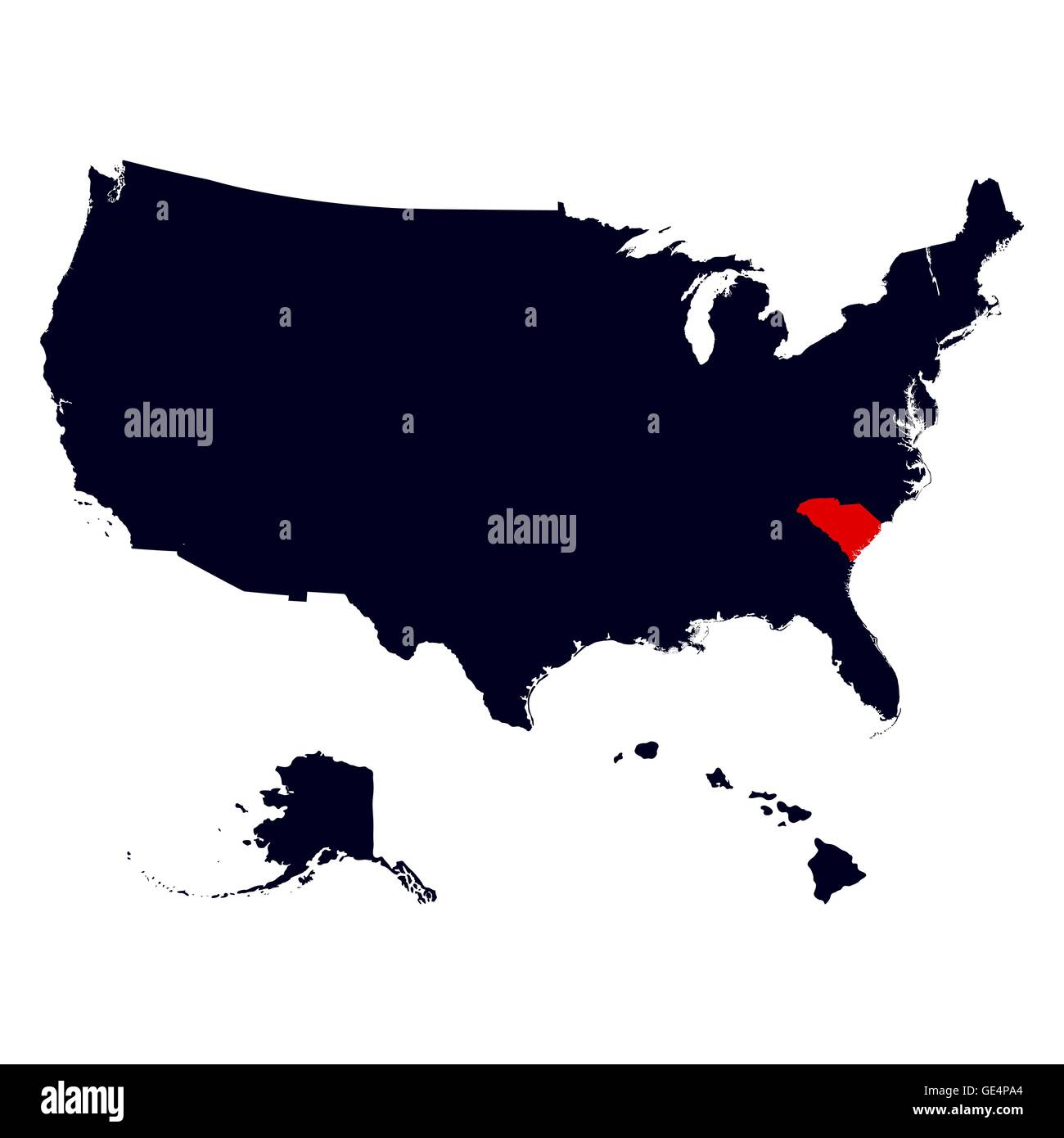 South Carolina State in the United States map Stock Vector Image & Art ...