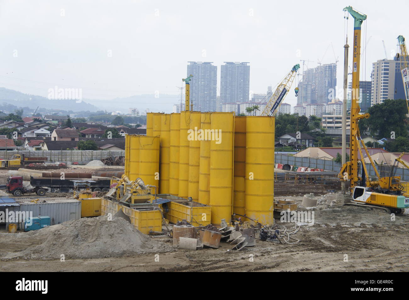 storage tanks at a construction site in Malaysia Stock Photo - Alamy