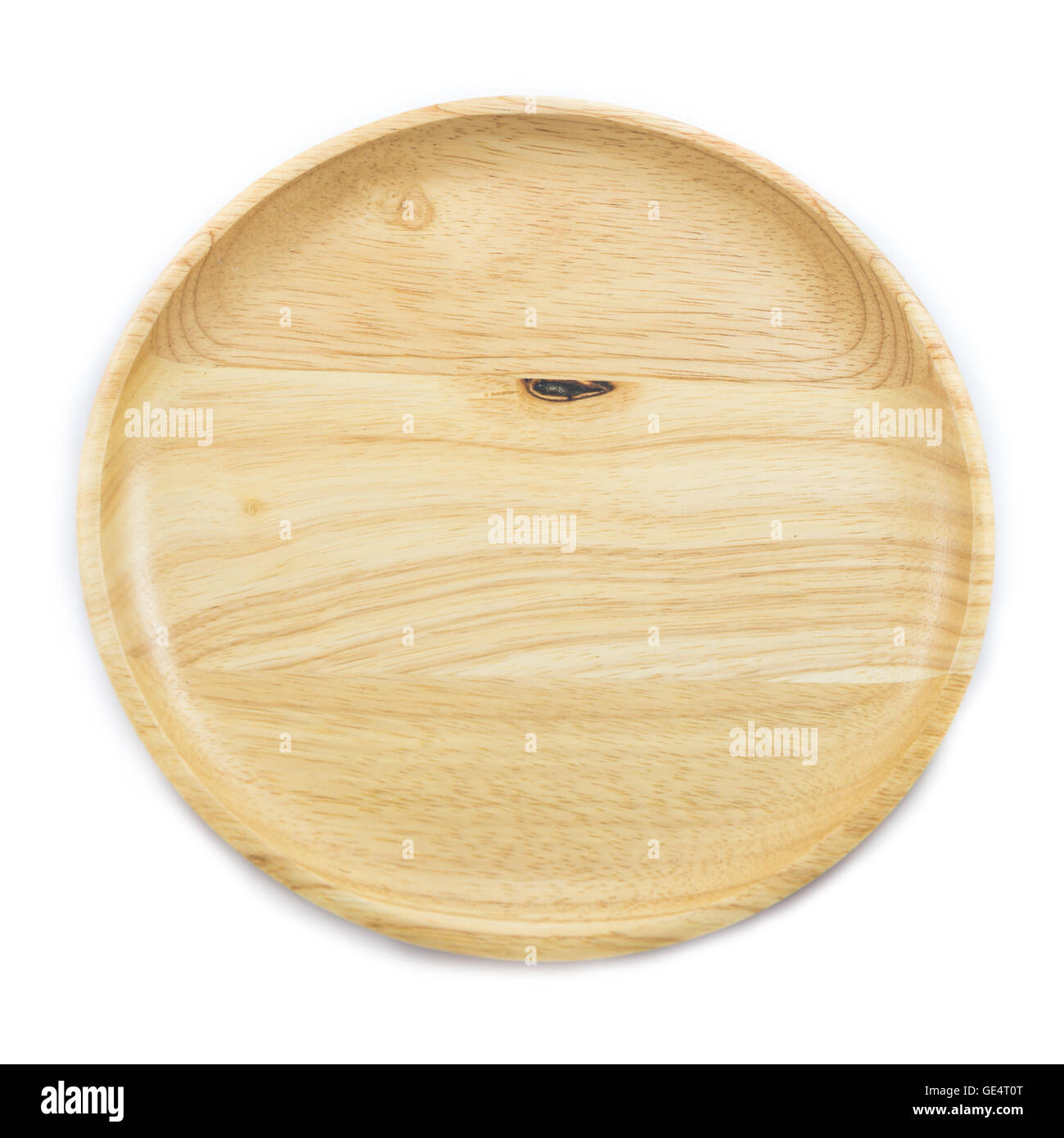 wooden plate top view on white background Stock Photo - Alamy