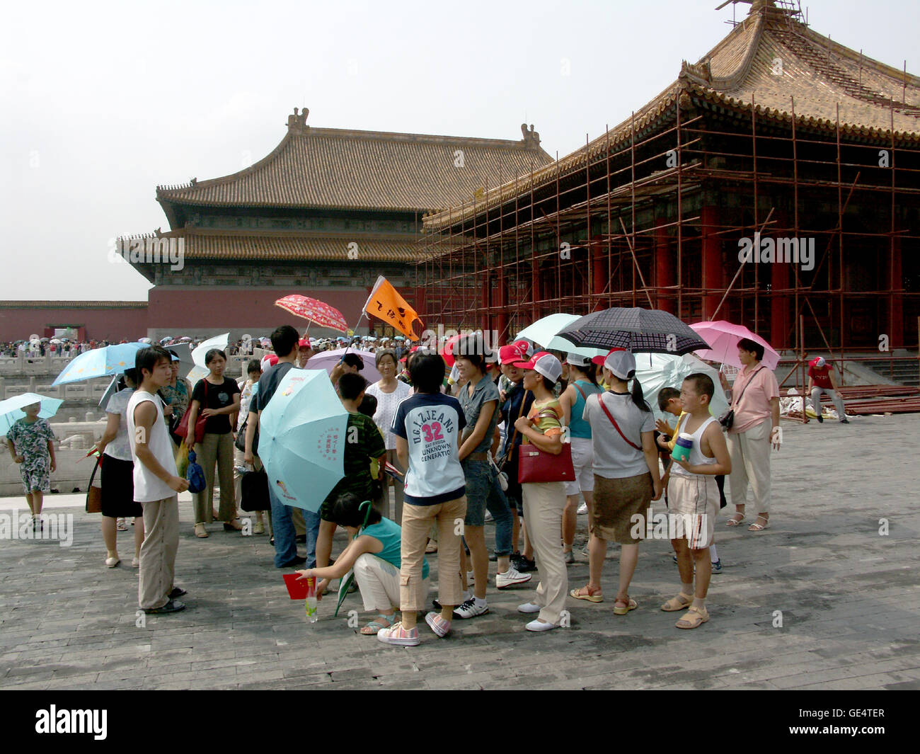 Chinese tourists in the Forbidden City complex in Beijing, China Stock ...