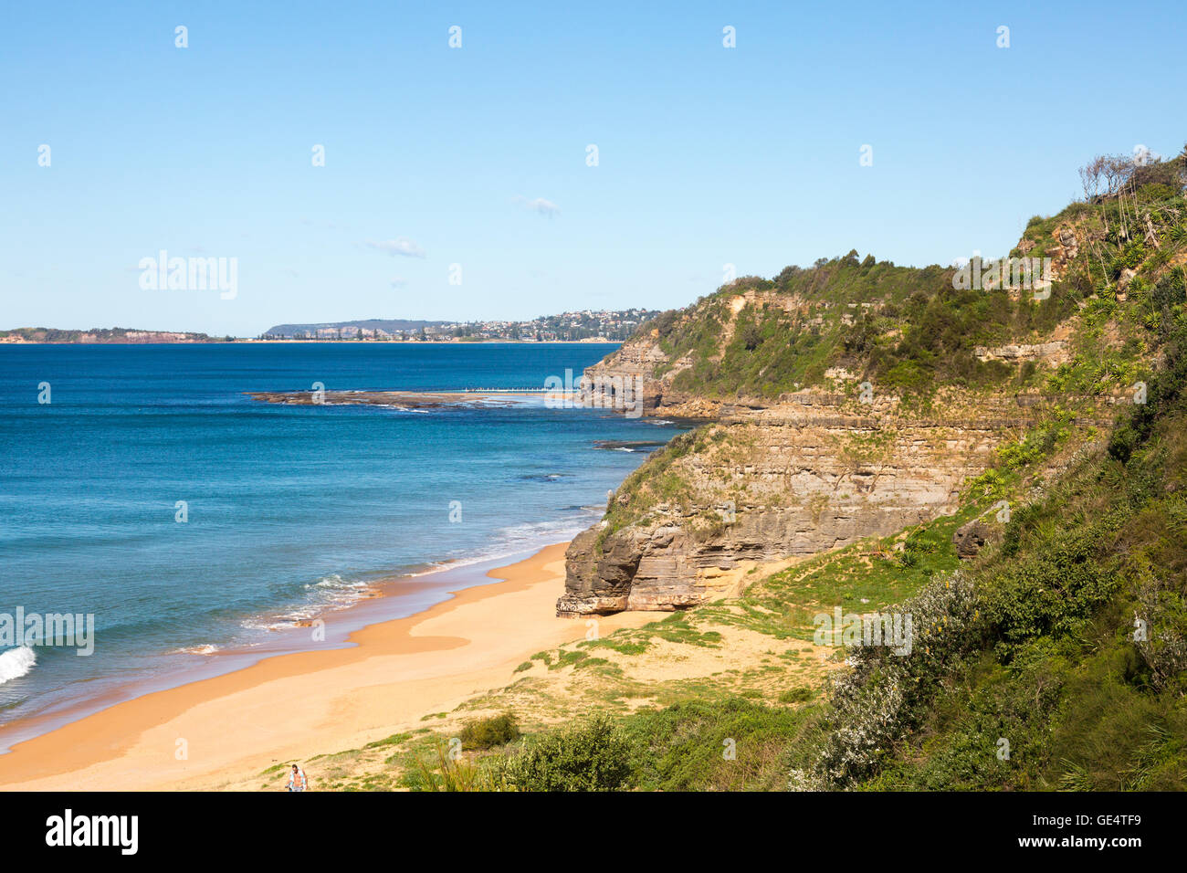 Turimetta Beach, one of Sydney's famous northern beaches, on a winters ...