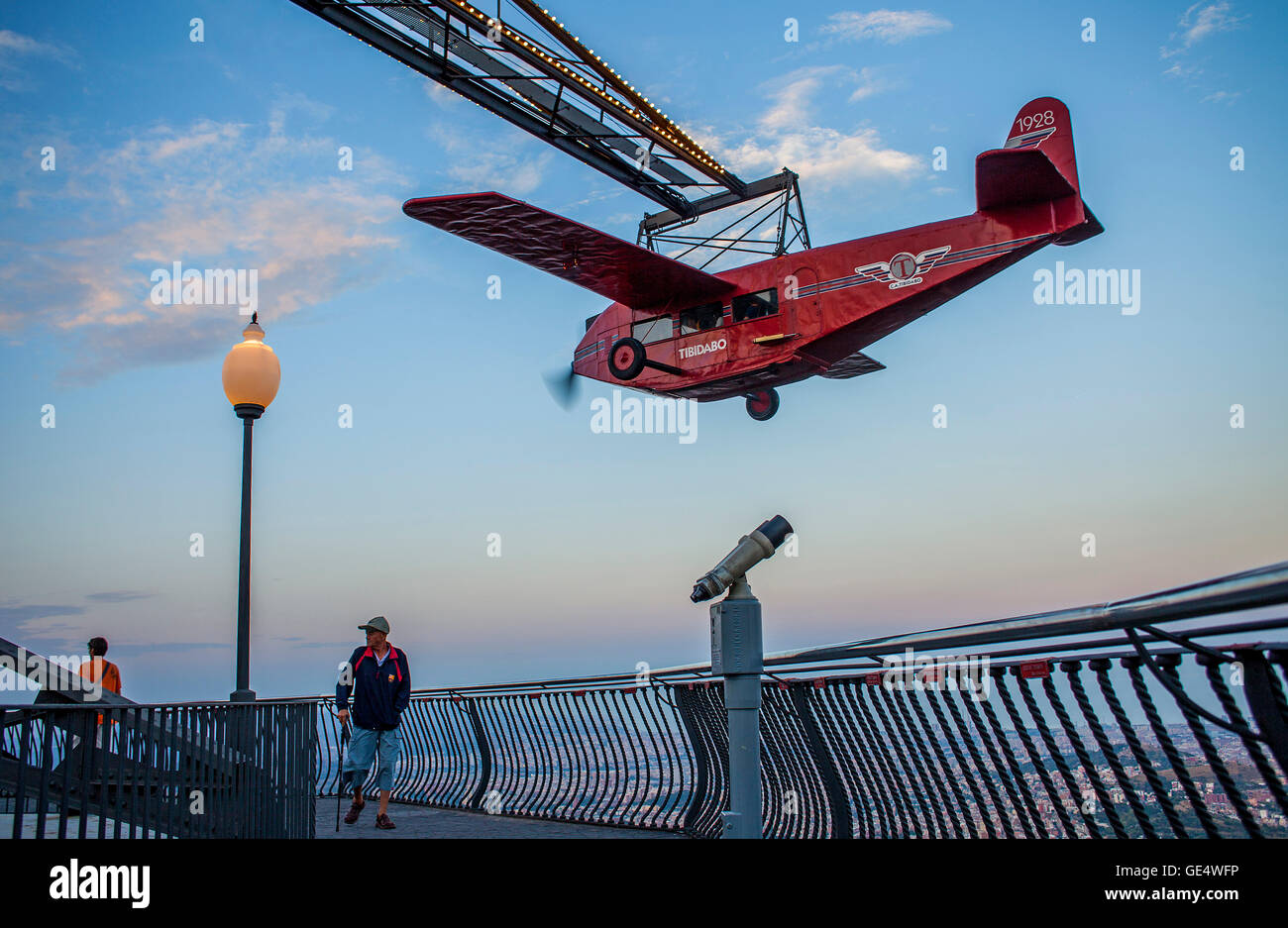 Tibidabo amusement park, Airplane carousel, Barcelona,Catalonia,Spain ...