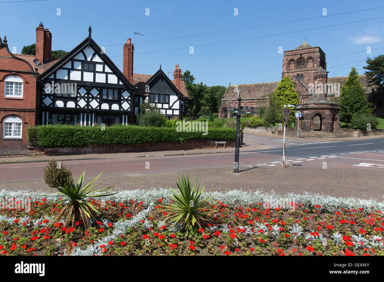 Village of Thornton Hough, Cheshire, England. Picturesque view of ...
