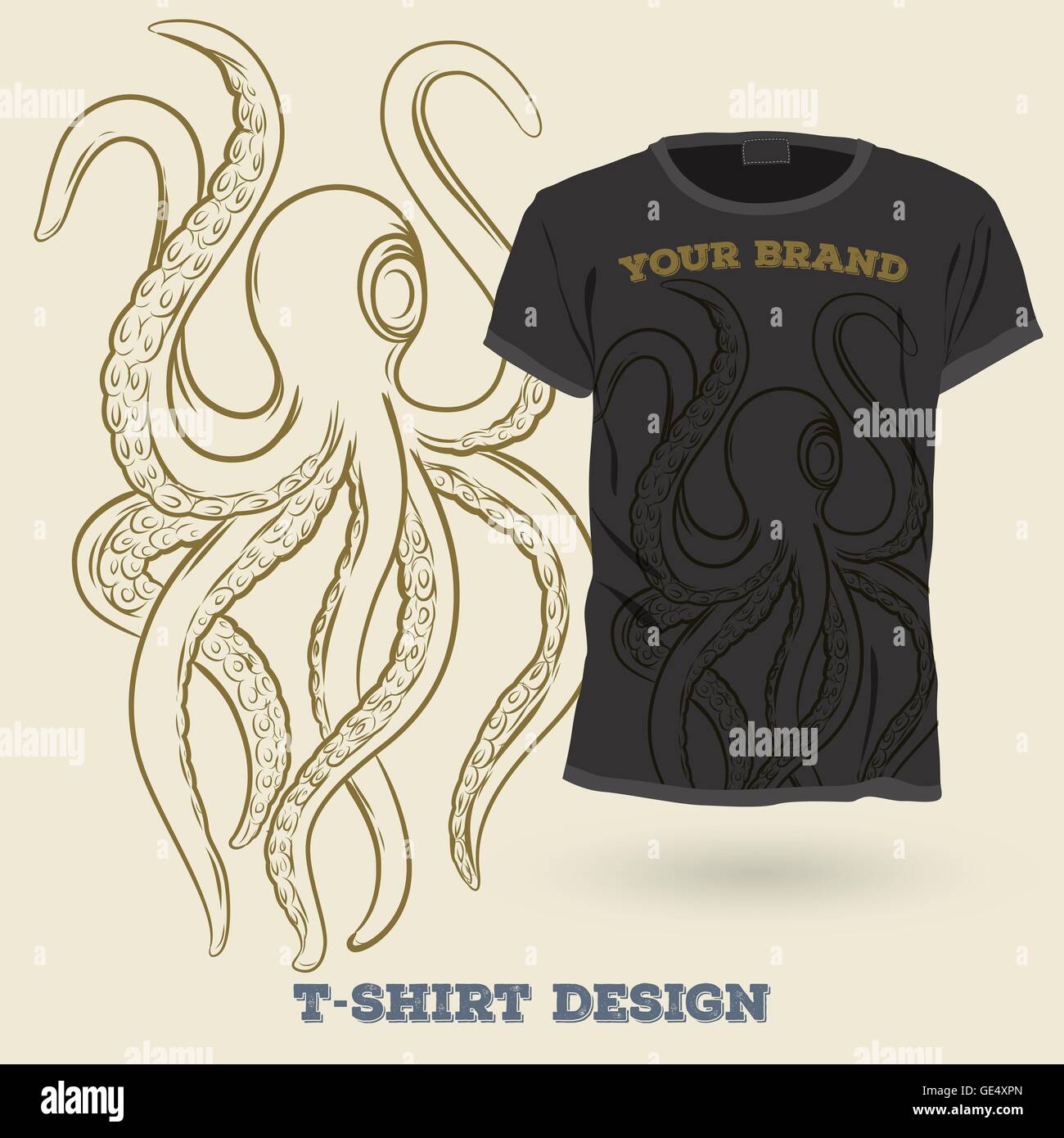 Octopus / T-Shirt Design / Print Design Stock Vector Image & Art - Alamy