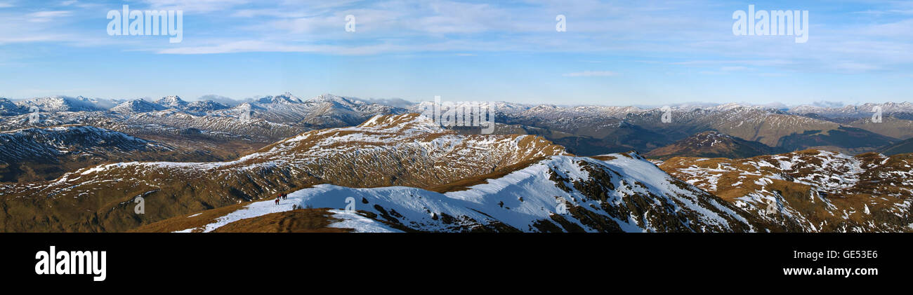 Scottish Highlands Mountain Panorama. A view west from Ben Ledi Stock ...