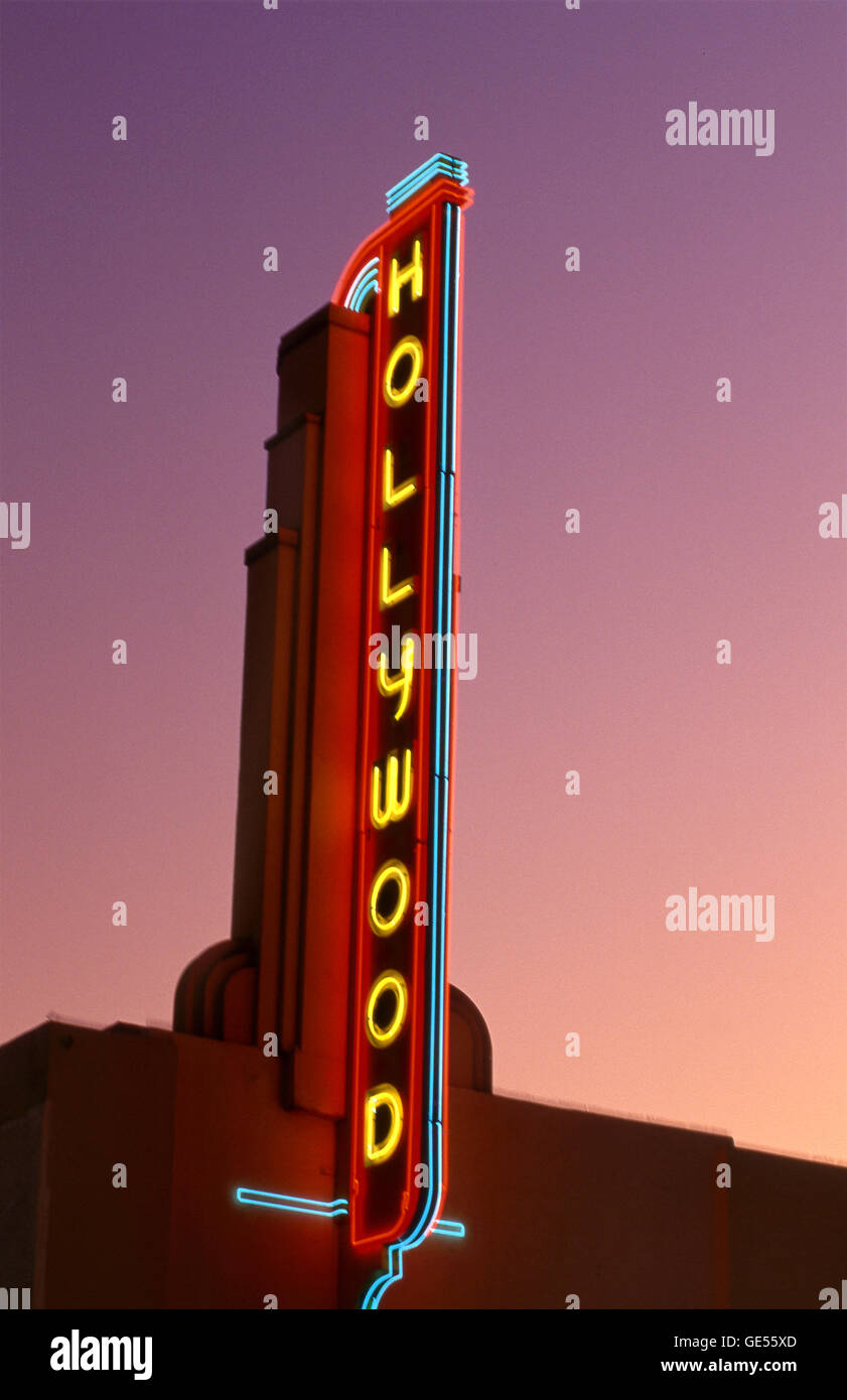 Lit up movie theater sign hi-res stock photography and images - Alamy