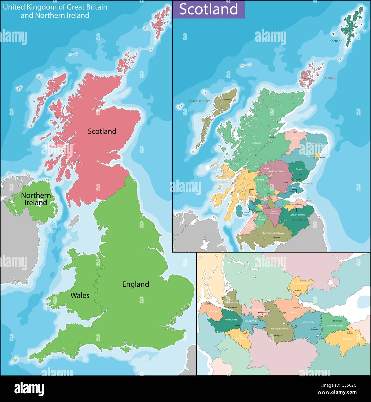 Map of Scotland Stock Vector Image & Art - Alamy
