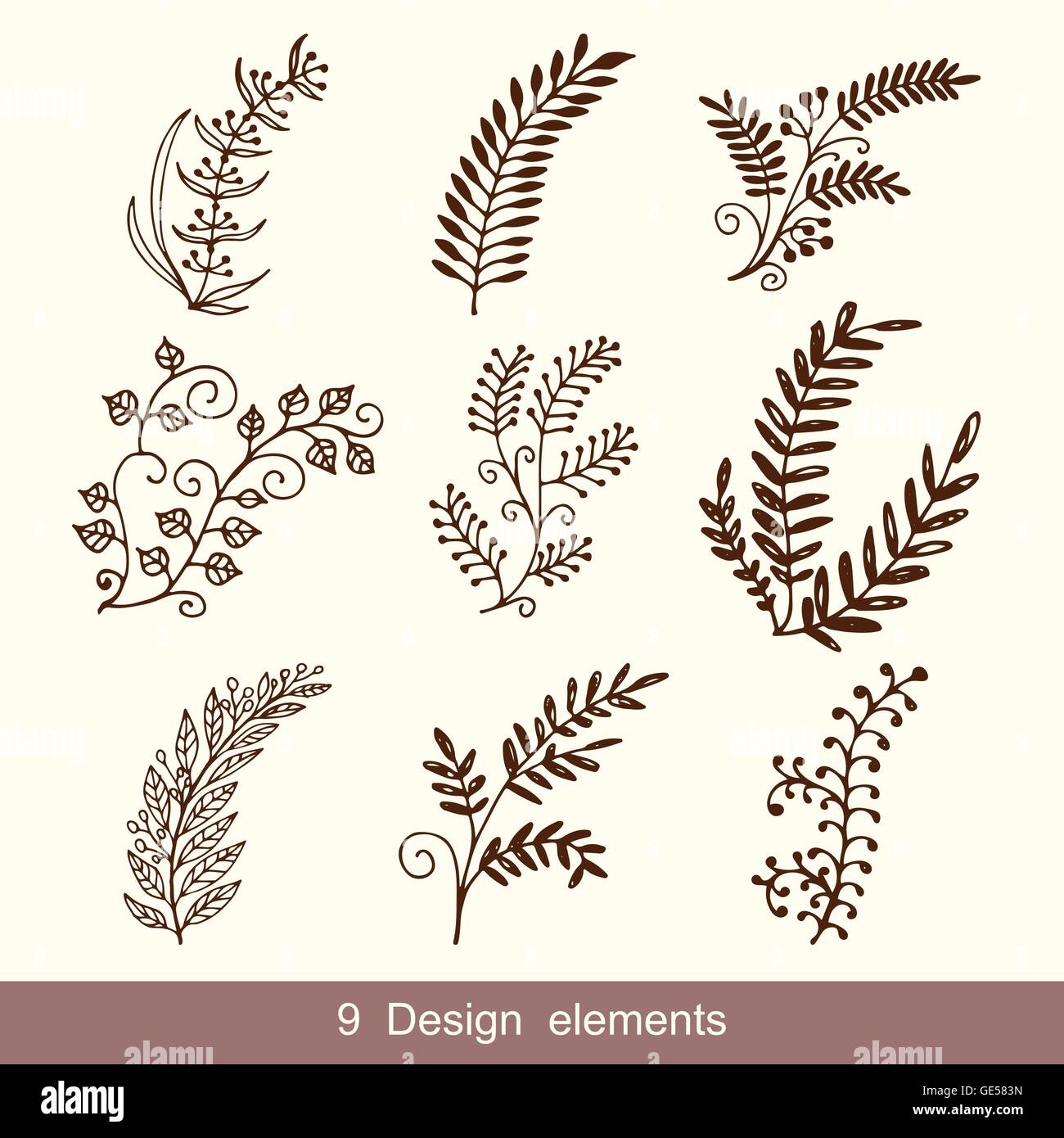 Set of Hand Drawn Doodle Design Elements Stock Vector Image & Art - Alamy