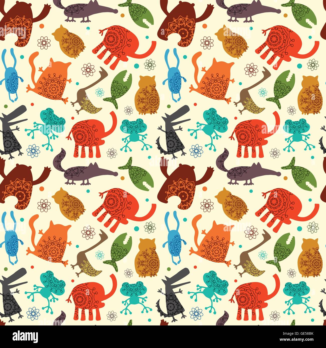 seamless pattern with animals Stock Vector Image & Art - Alamy