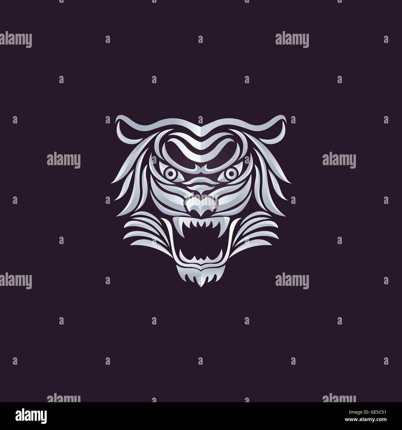 Tiger anger. Vector illustration of a tiger head Stock Vector Image ...
