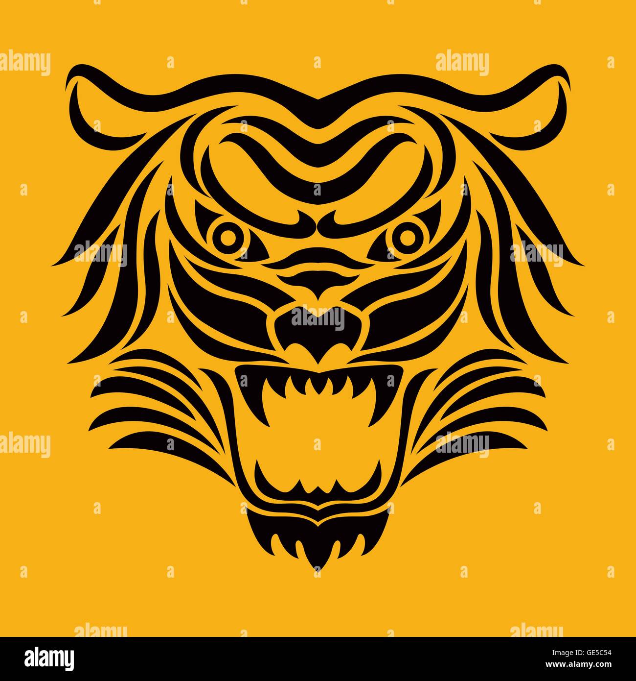 Tiger anger. Vector illustration of a tiger head Stock Vector Image ...