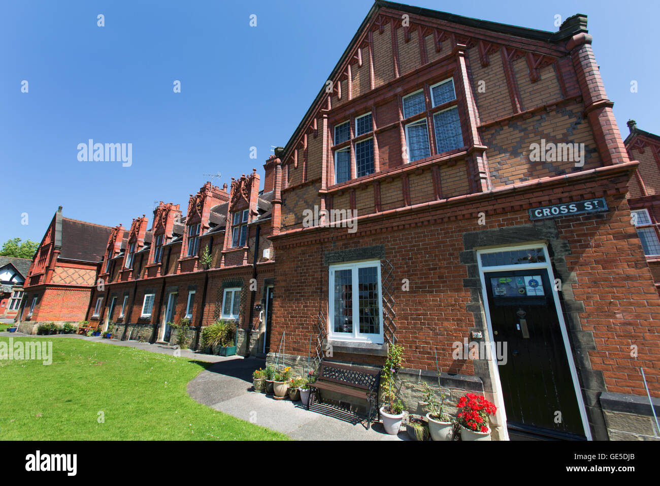 Village of Port Sunlight, England. Picturesque summer view of Cross ...